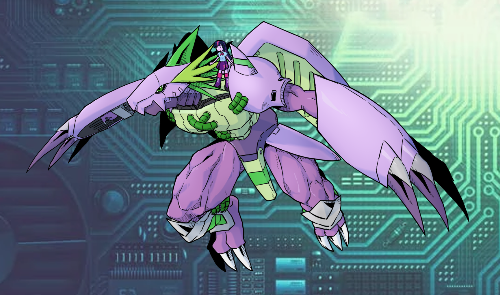 #3559956 - safe, artist:siemensohm, spike, twilight sparkle, human ...