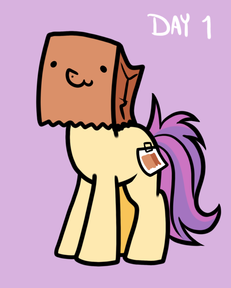 #3560469 - safe, artist:paperbagpony, oc, oc only, oc:paper bag, fake ...