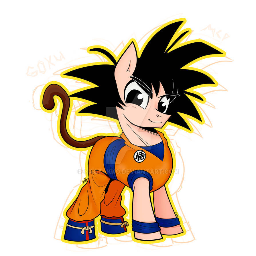 #3560610 - safe, artist:naotakko, alien, pony, saiyan, g4, anime, black ...