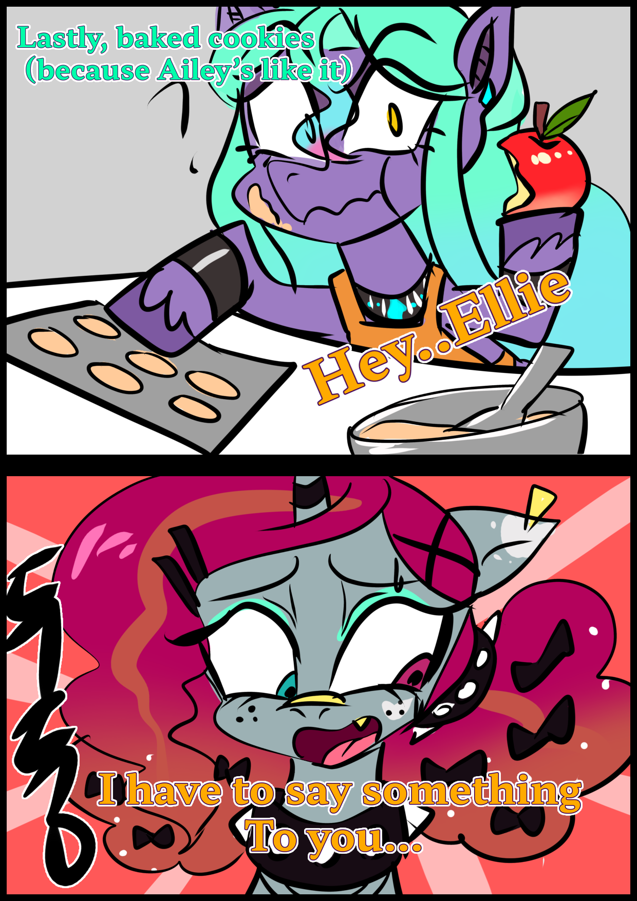 #3560632 - safe, artist:jully-park, oc, oc only, oc:ailee hatter, oc:ella evans, bat pony, pony ...