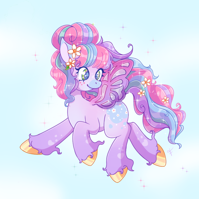 #3560735 - safe, artist:fearow, oc, oc:flora, butterfly, commission ...