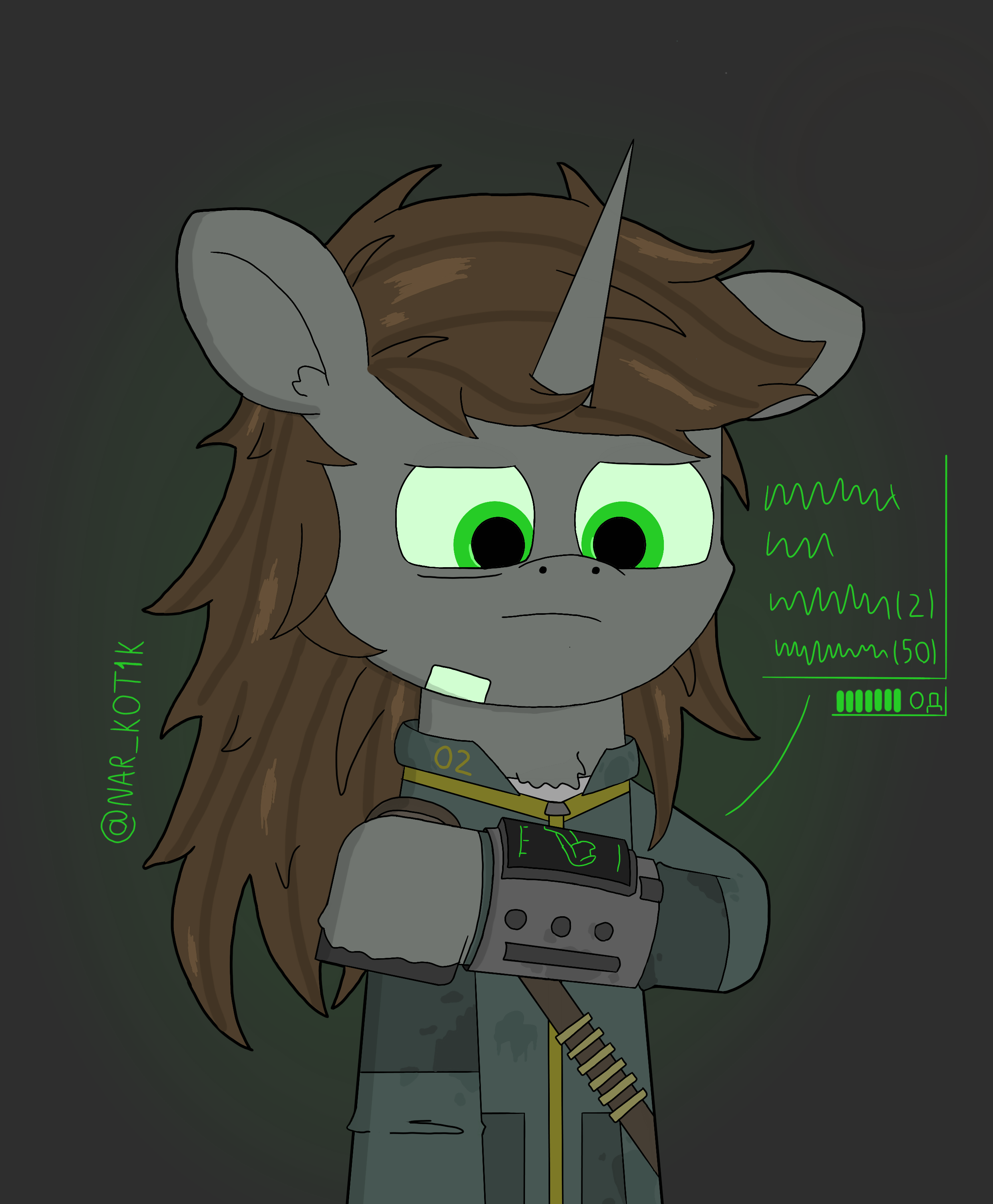 #3562100 - safe, artist:nar_kotik, oc, oc only, oc:littlepip, unicorn ...