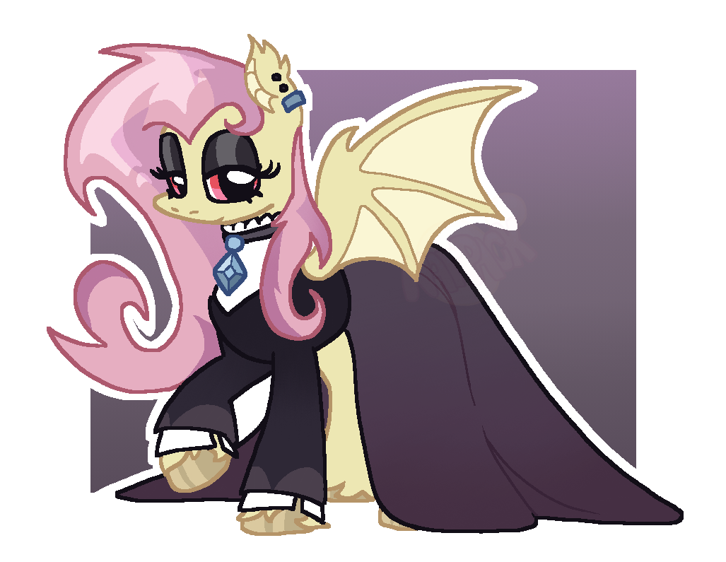 #3562405 - safe, artist:natpack, fluttershy, bat pony, pegasus, pony ...