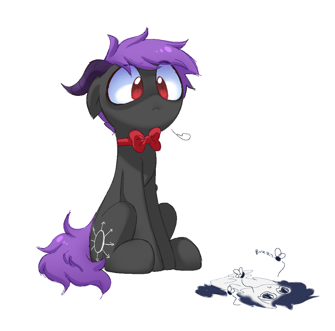 #3583923 - safe, artist:inkp0ne, oc, oc only, oc:arche medley, demon, demon pony, pony, bowtie ...