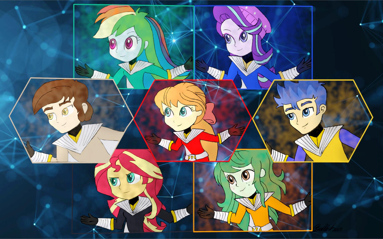 #3584064 - safe, artist:bel-star, flash sentry, megan williams (g4 ...