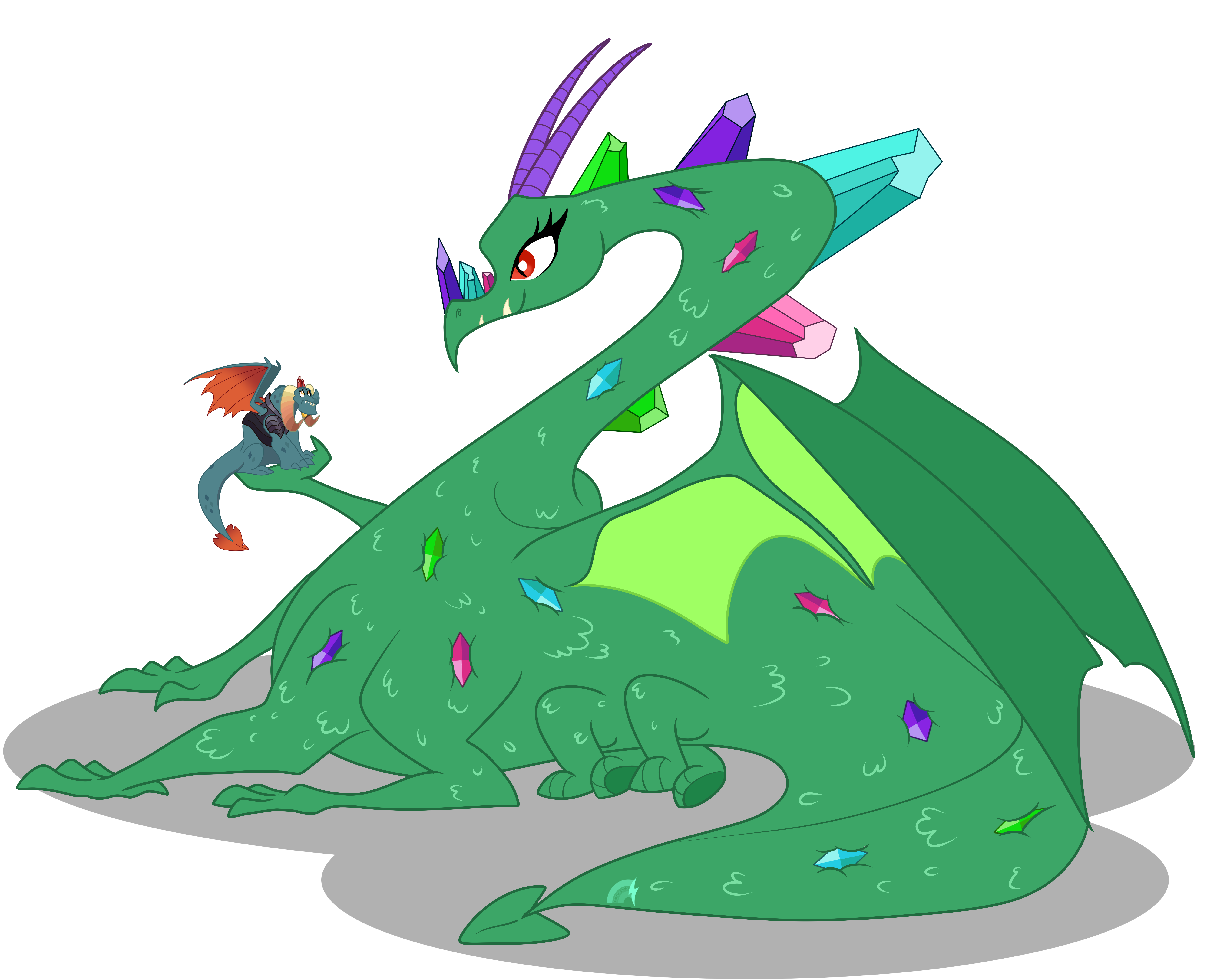 #3584214 - safe, artist:lightning-bliss, crackle, dragon lord torch, oc, oc:mother of dragons ...