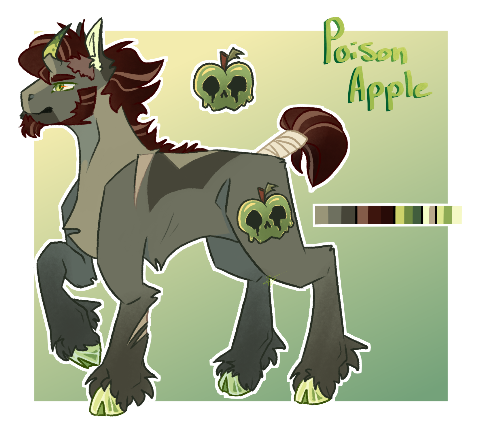 #3584471 - safe, artist:honkhonkbonk, oc, oc:poison apple, pony ...