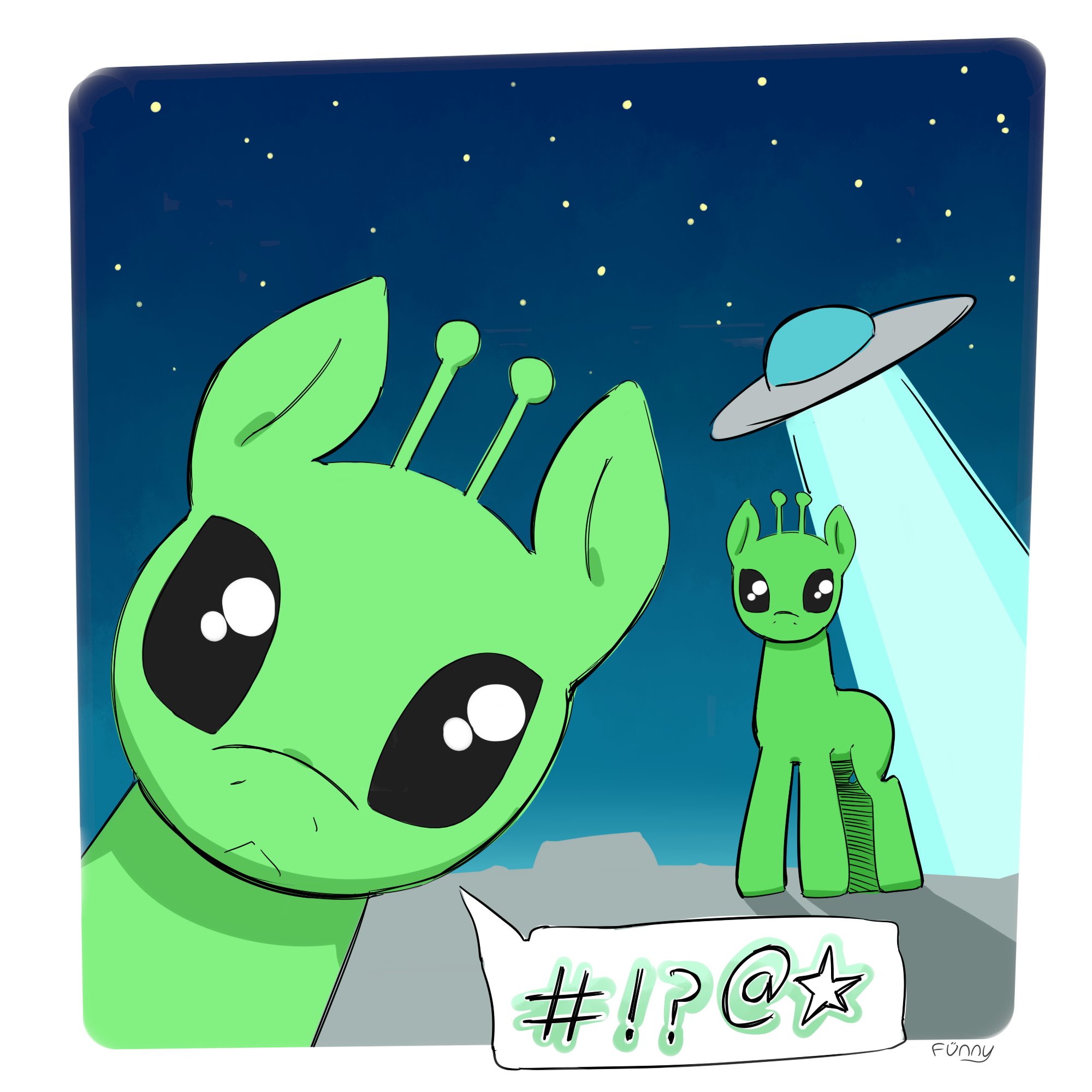 #3584650 - safe, artist:funnypinkthing, oc, oc only, alien, alien pony ...