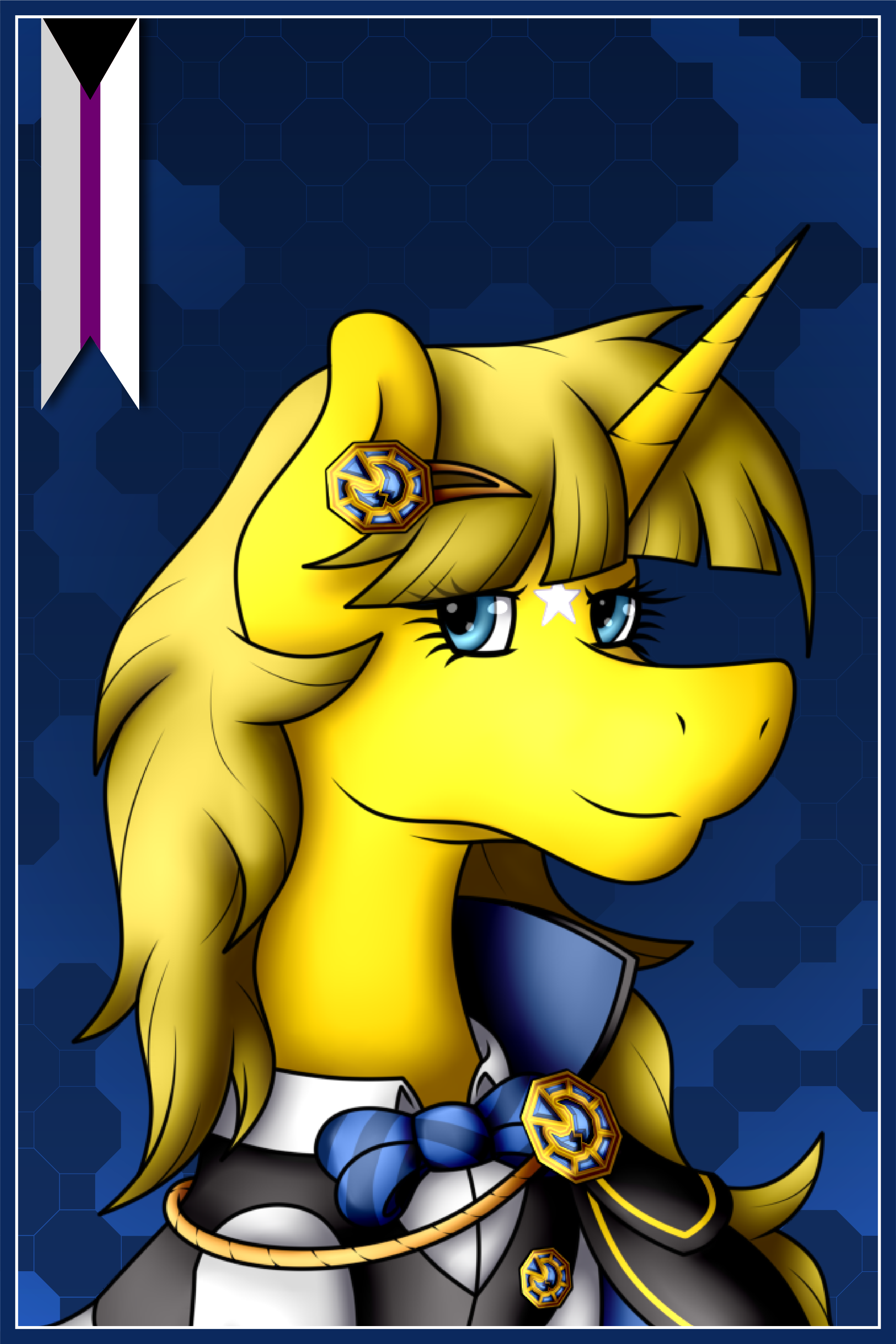 #3585823 - safe, artist:thebenalpha, oc, oc only, oc:ayza, unicorn, bowtie, cape, clothes ...