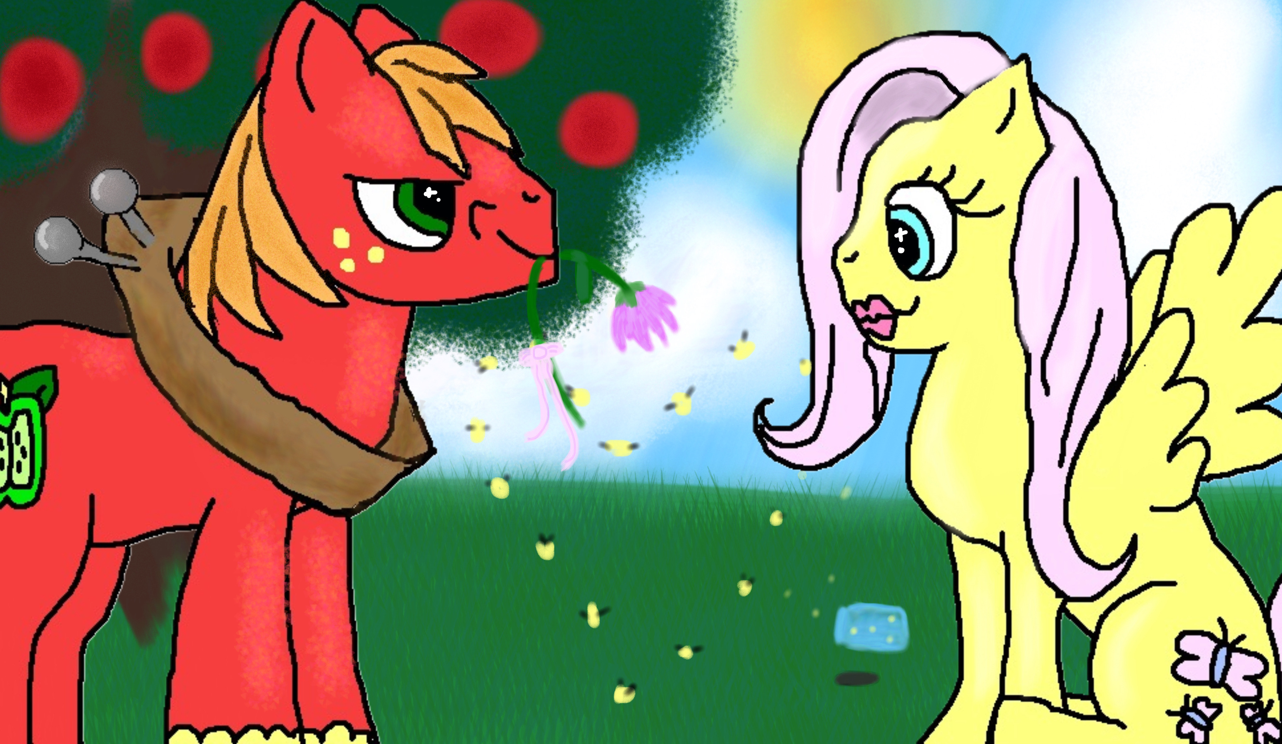 #3586255 - safe, artist:masterracedrawer, big macintosh, fluttershy ...