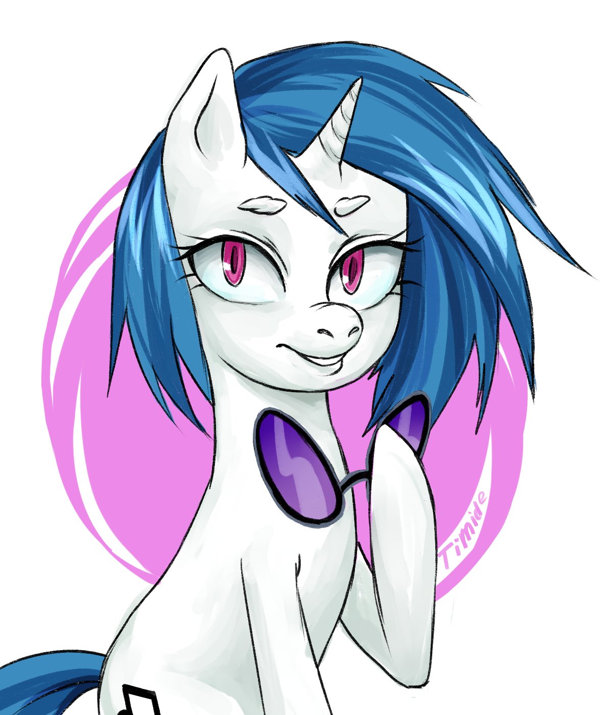 #3586492 - safe, artist:hirichie, dj pon-3, vinyl scratch, pony, unicorn, g4, 2017, female ...