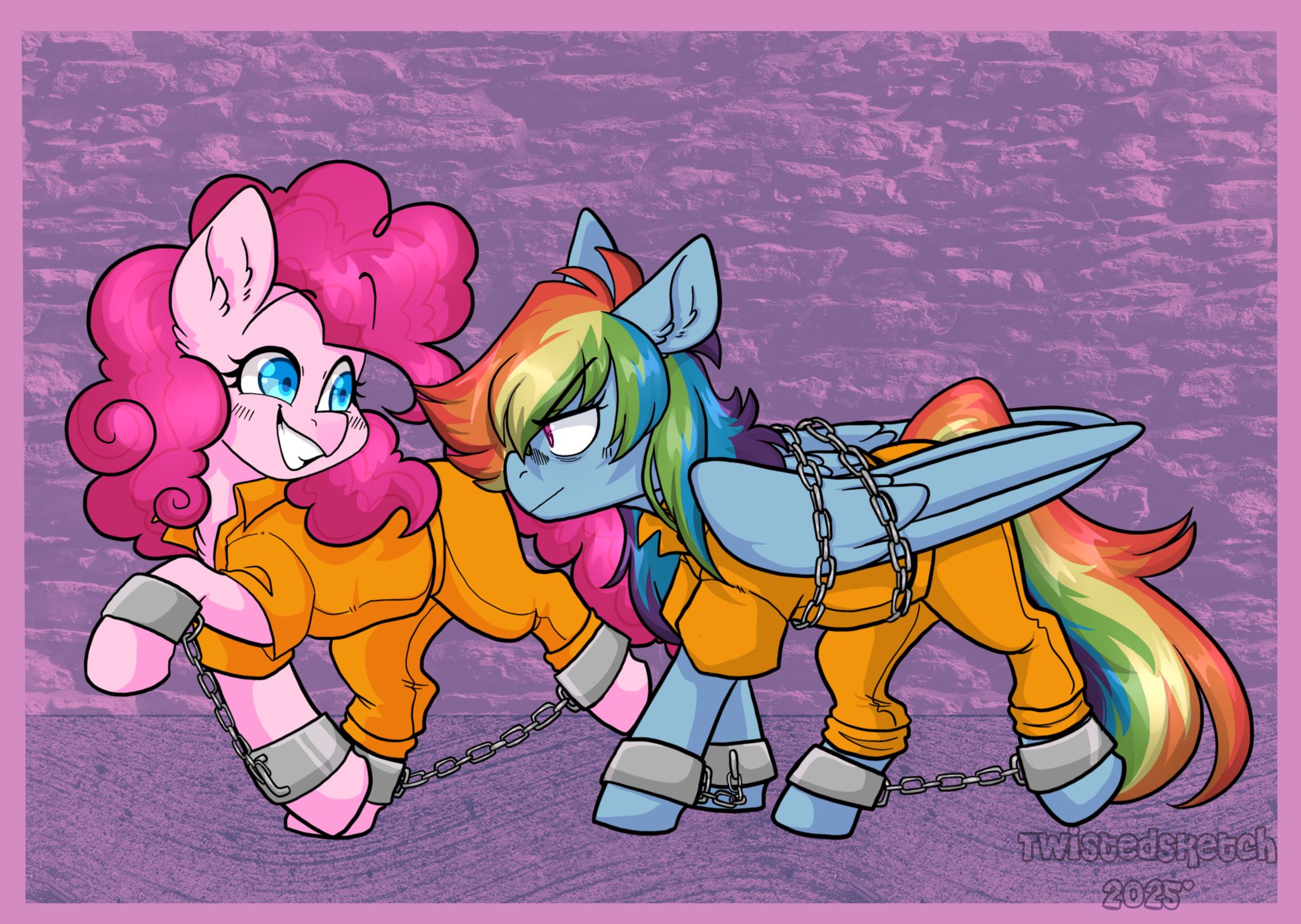 #3586621 - safe, artist:twisted-sketch, pinkie pie, rainbow dash, g4 ...