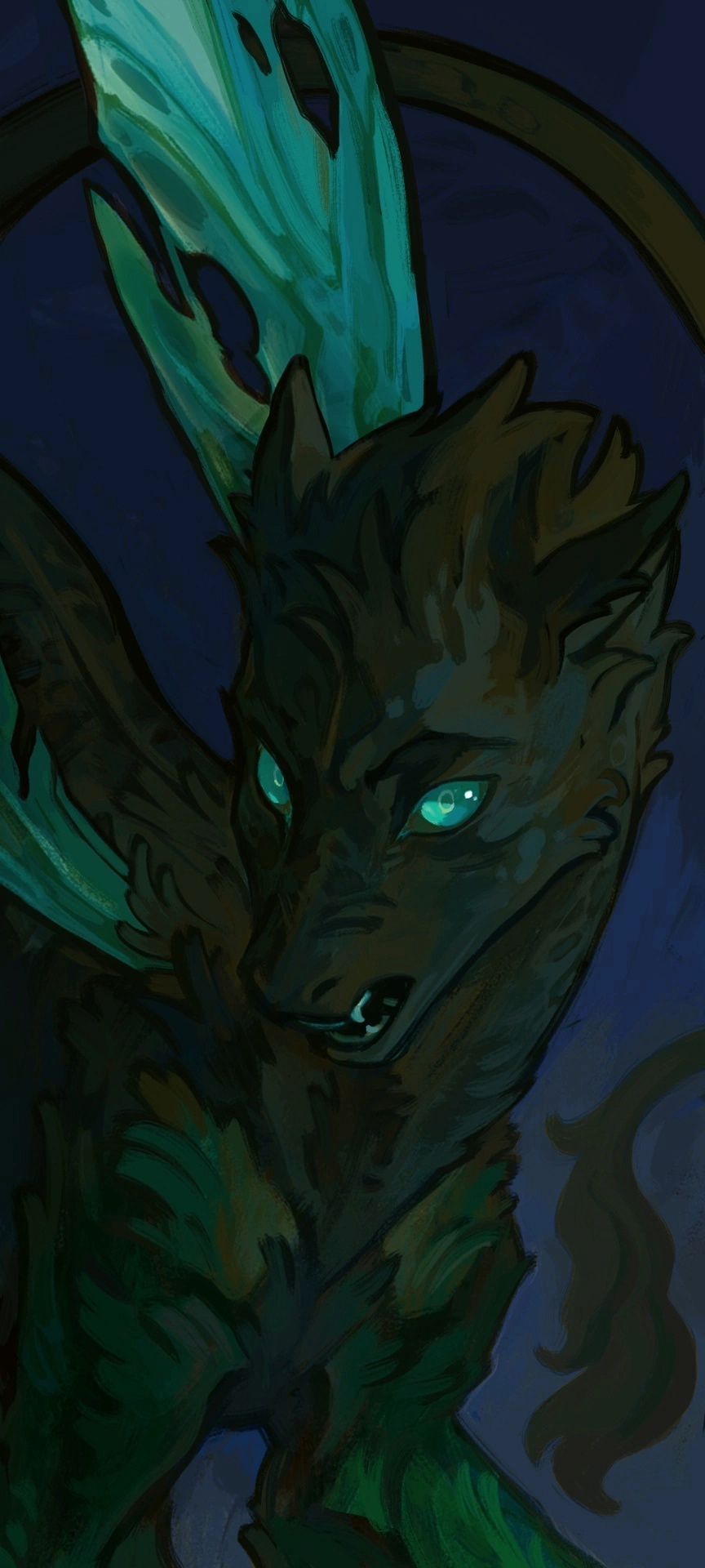 #3588948 - safe, artist:shanikafaceless, changeling, leonine tail, solo ...