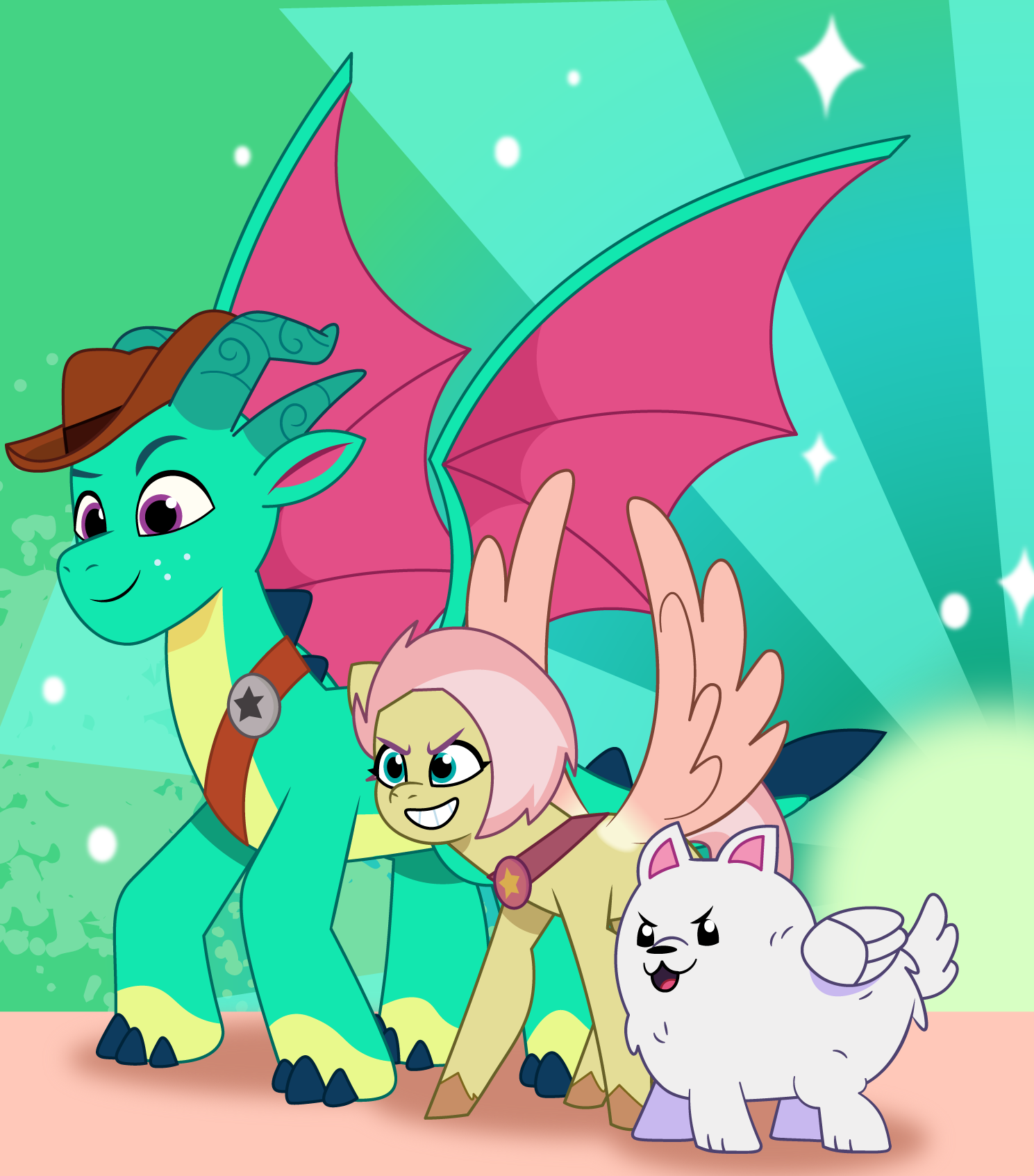 #3589679 - safe, artist:prixy05, sparky sparkeroni, oc, oc:cloudpuff jr ...