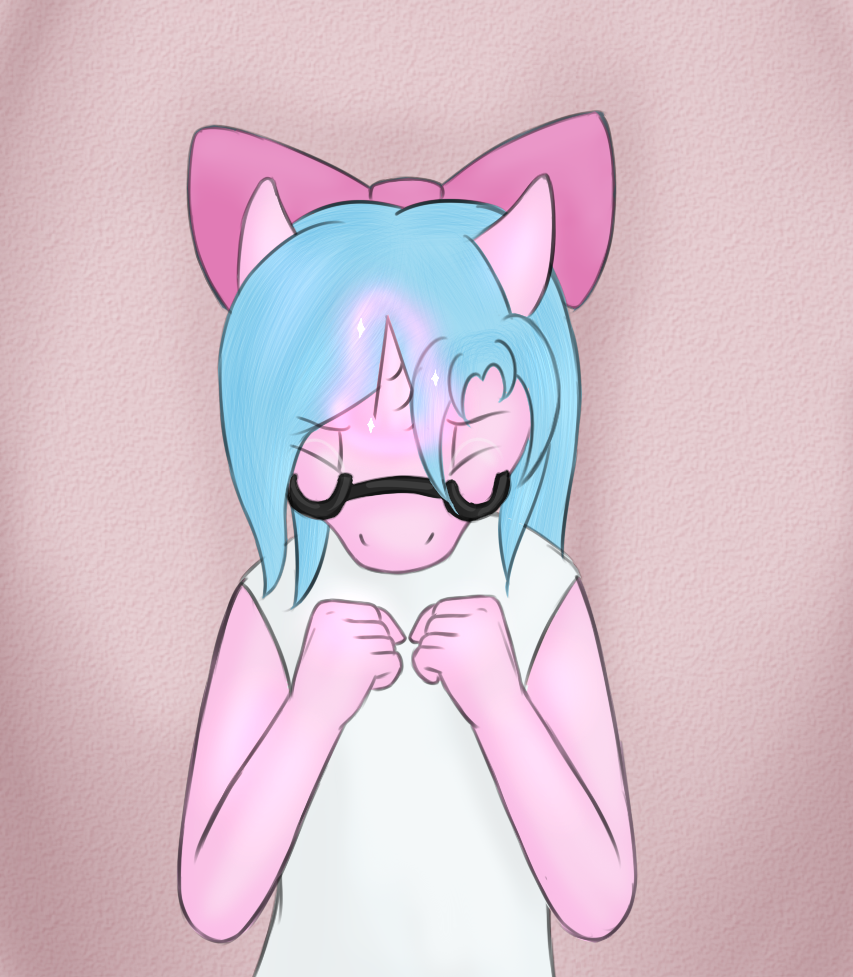 #3578981 - safe, artist:daf, oc, oc only, oc:pink lace, unicorn, anthro, anthro oc, bipedal, bow ...