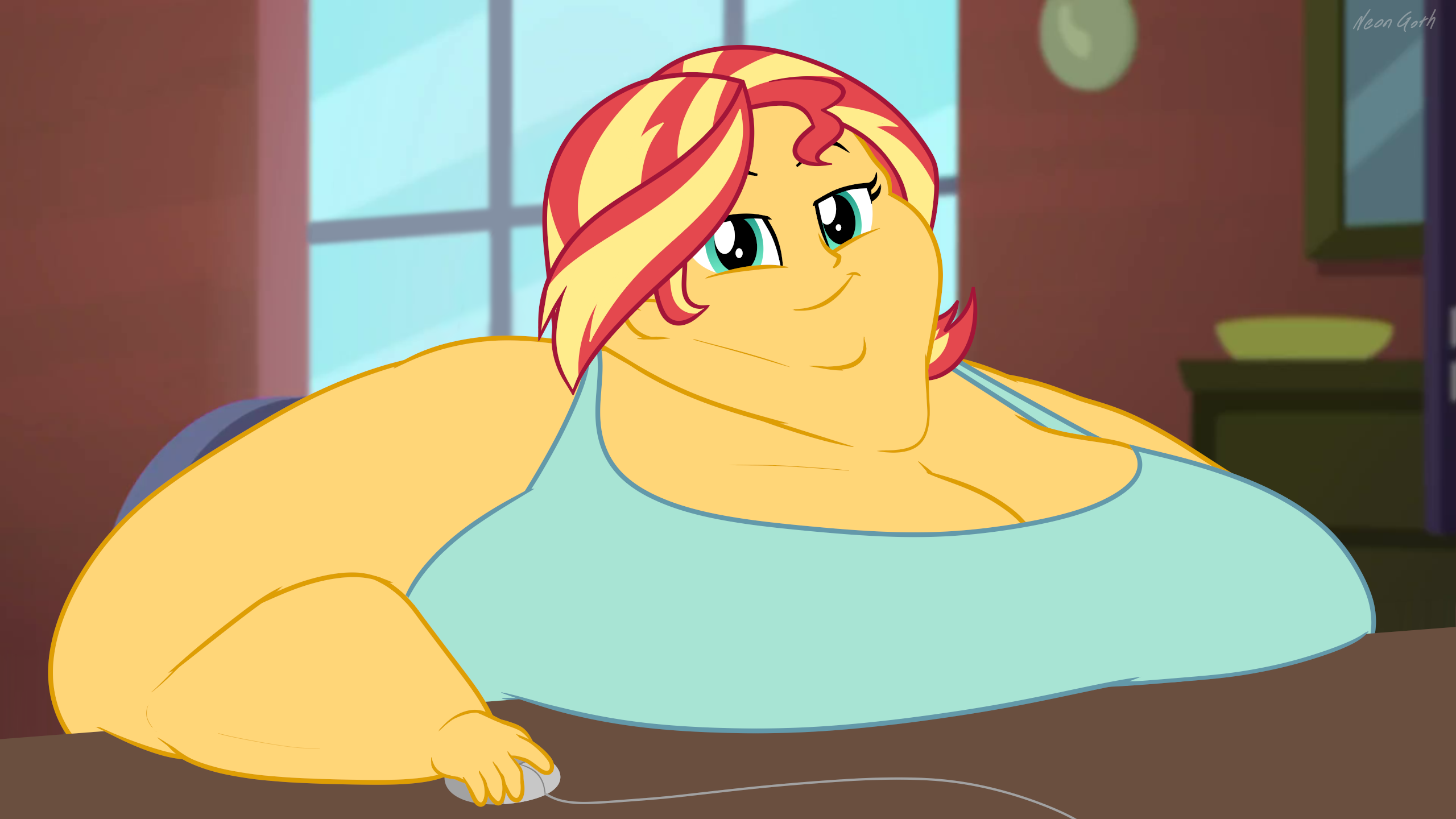 #3591578 - suggestive, artist:neongothic, sunset shimmer, human, equestria girls, g4, bbw, bingo ...