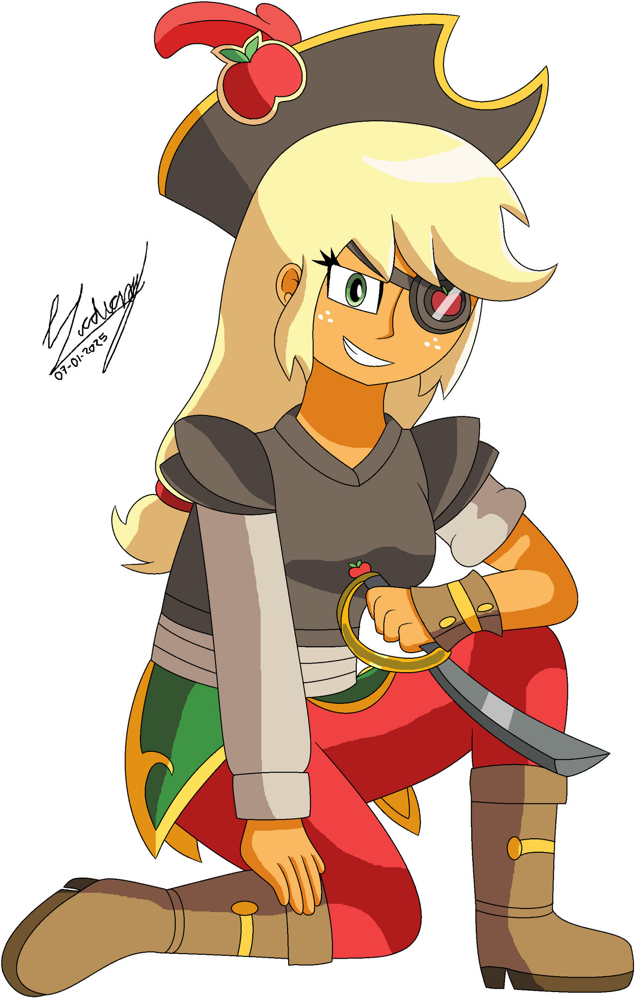 #3592069 - safe, artist:denisseguadiana, applejack, human, equestria ...