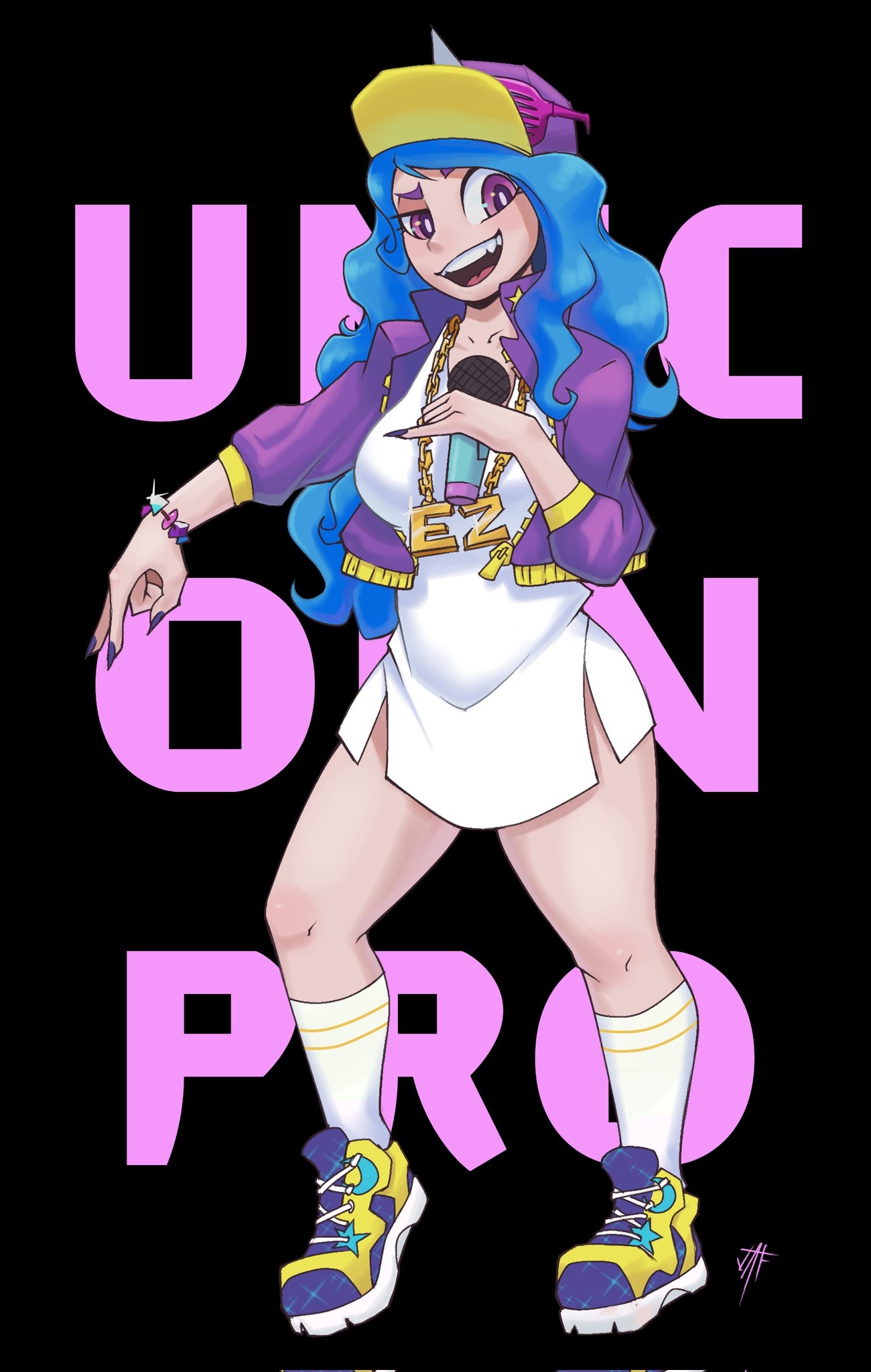 #3592099 - safe, artist:blue_gobbo, izzy moonbow, human, g5, baseball cap, bracelet, cap ...