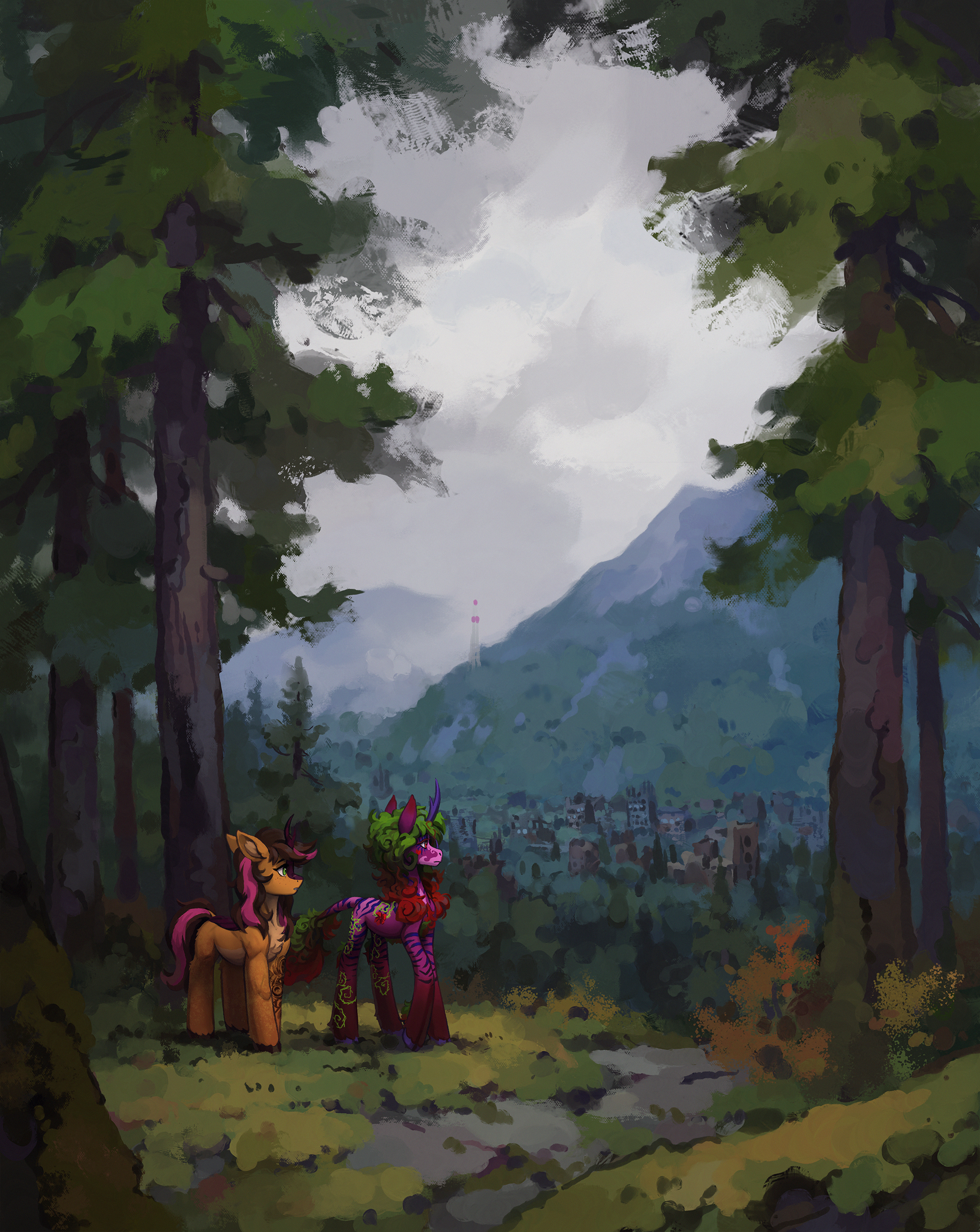 #3592515 - safe, artist:koviry, oc, oc only, kirin, commission, duo ...