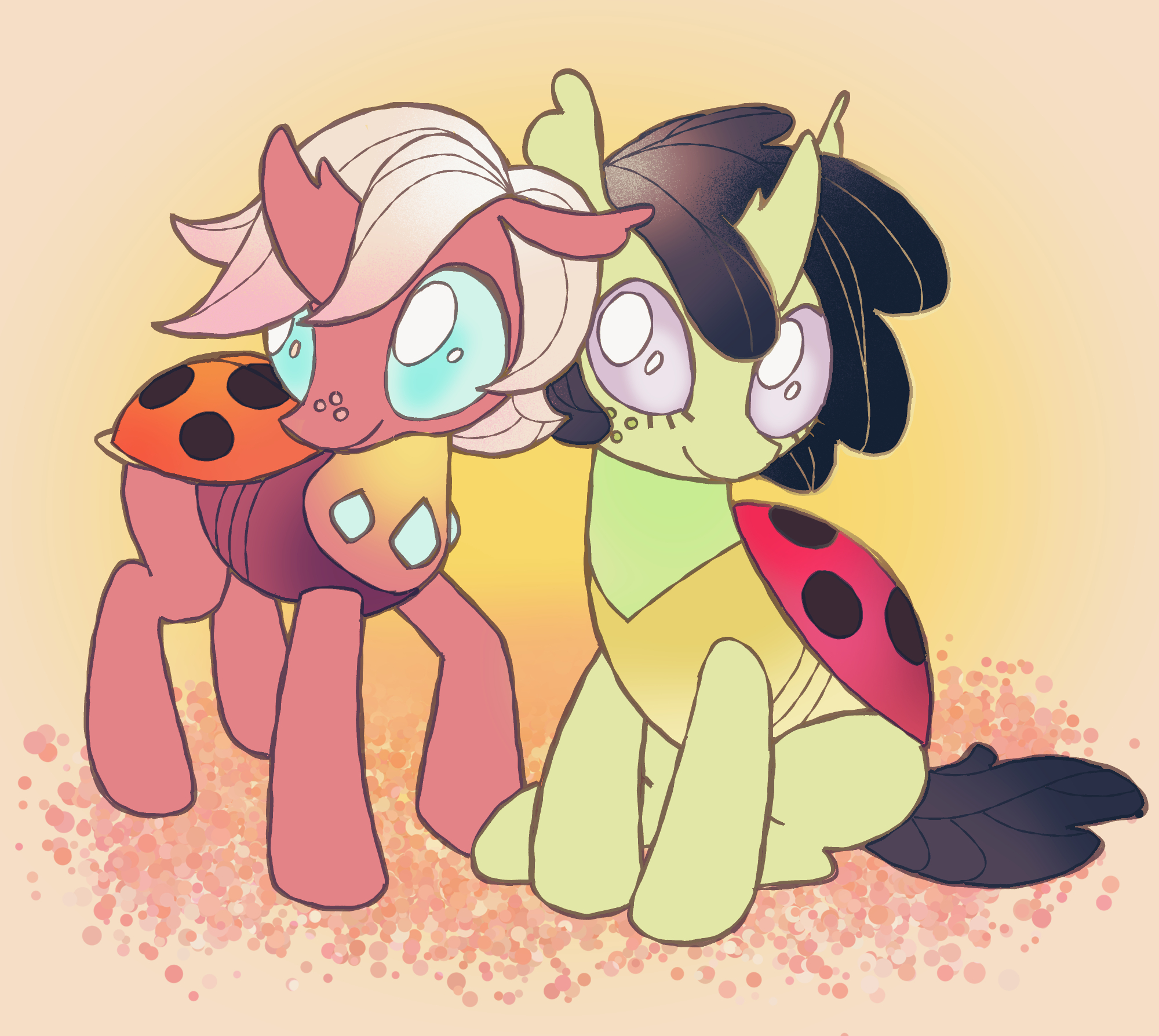 #3592671 - safe, artist:9r9ia, oc, oc only, changedling, changeling, insect, ladybug, ladybug ...