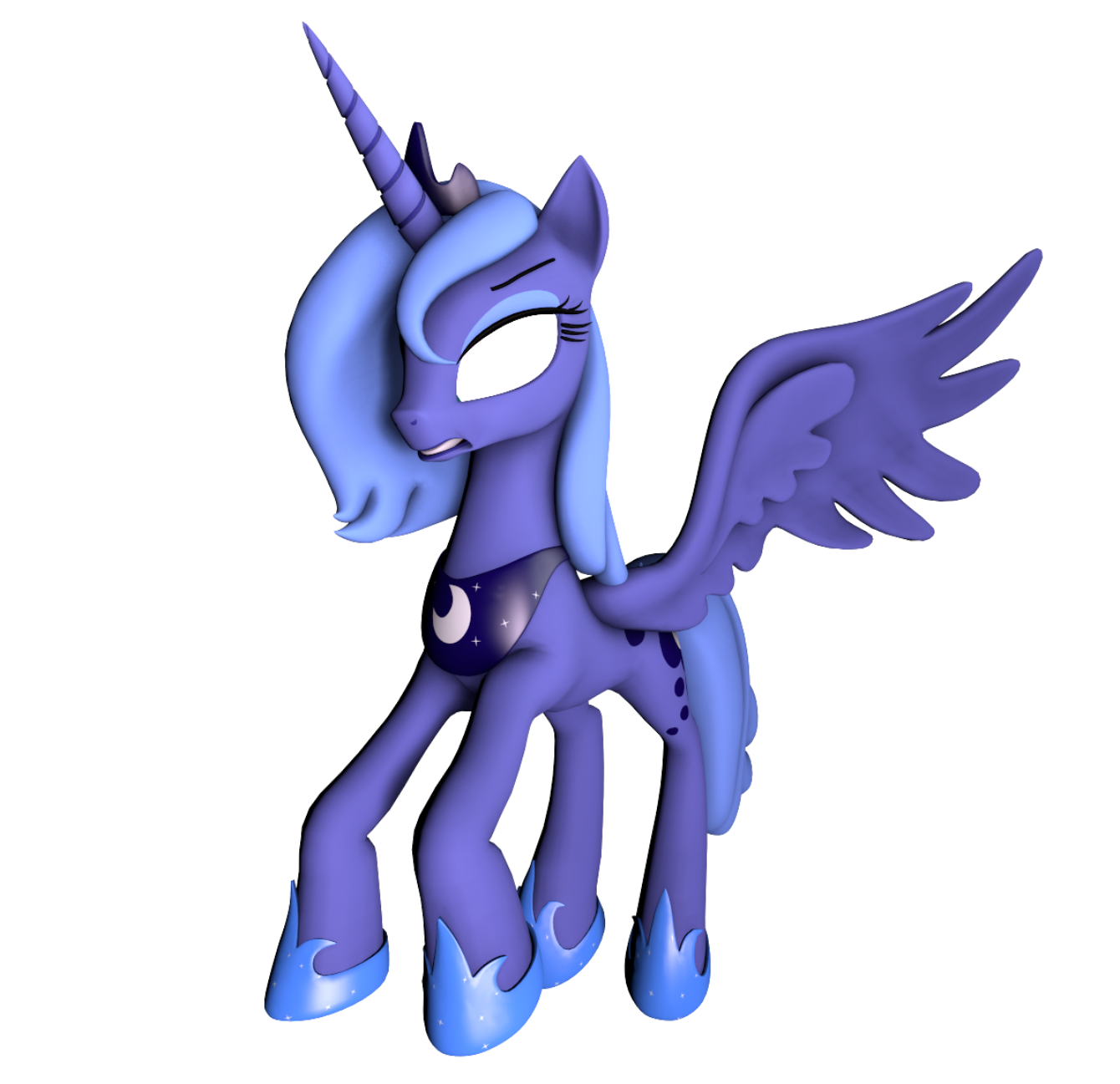 #3593980 - safe, artist:gaelgaming1, princess luna, alicorn, g4, 3d ...