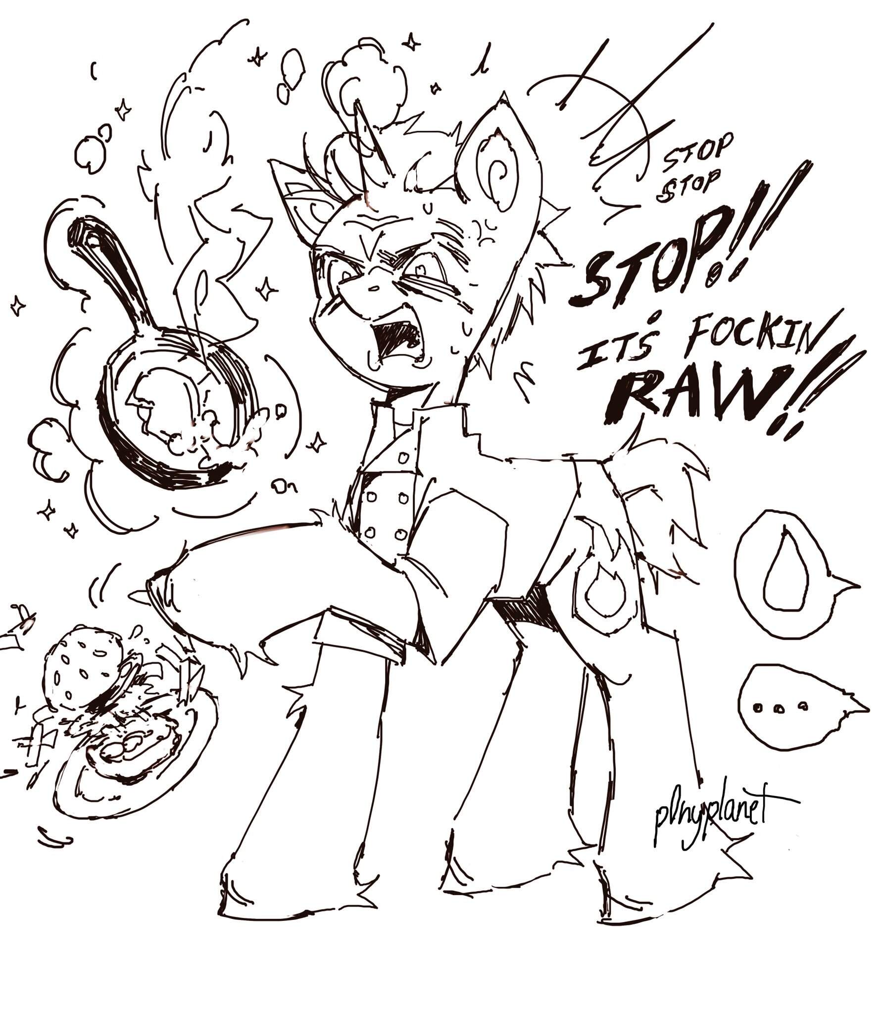 #3594385 - safe, artist:p0nyplanet, pony, unicorn, ..., black and white ...