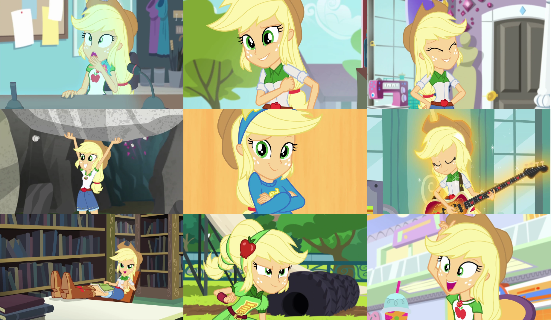 #3595732 - safe, edit, edited screencap, screencap, applejack, human ...
