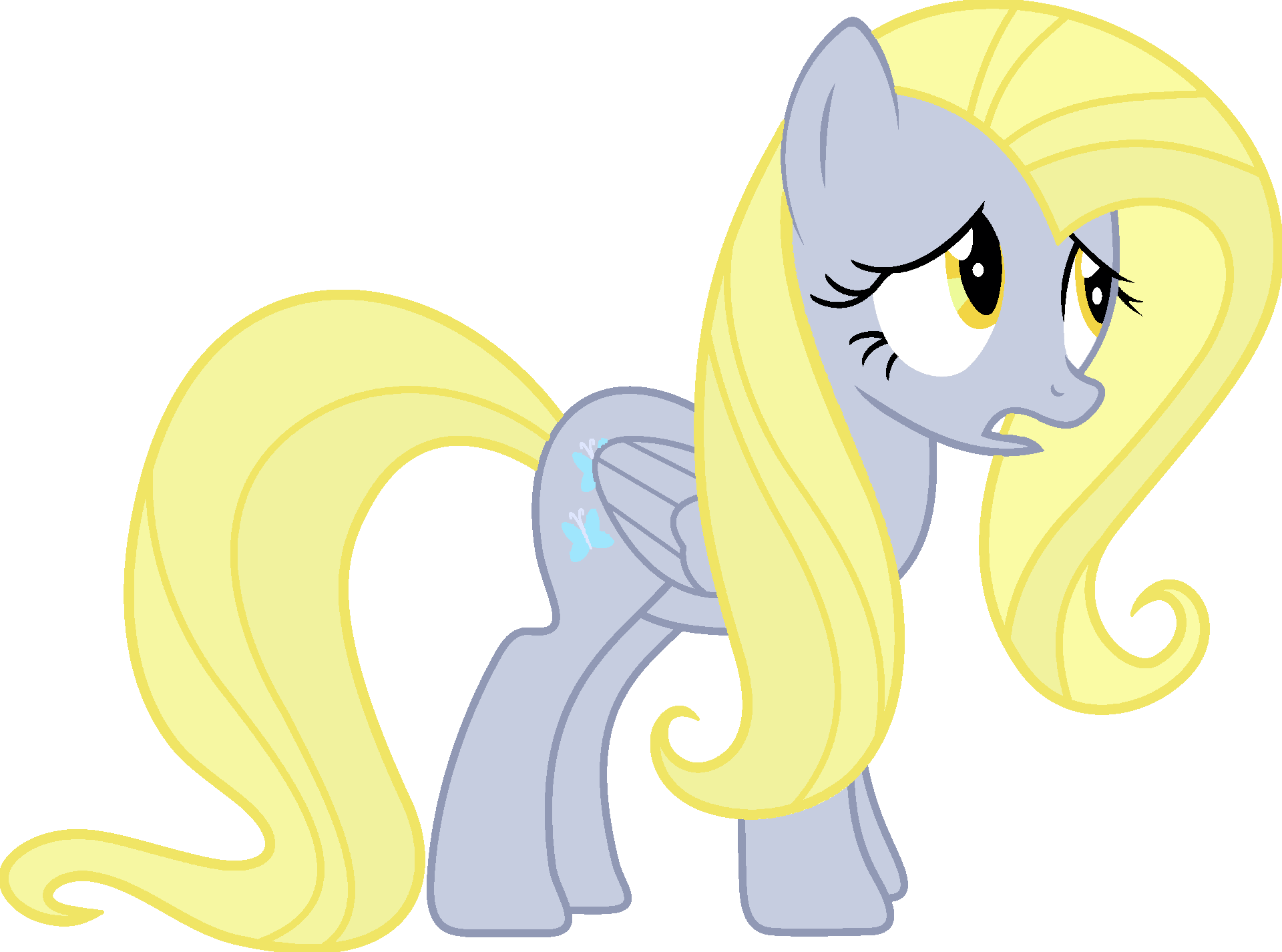 #3595786 - safe, fluttershy, pony, g4, female, full body, implied derpy ...