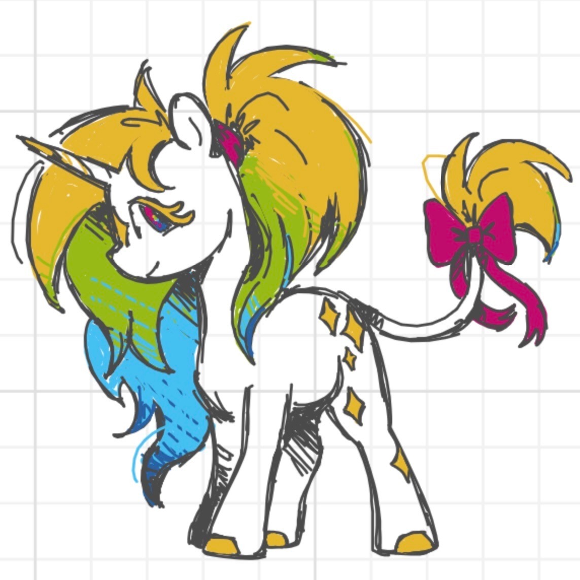#3595952 - safe, artist:fizpup, oc, oc only, pony, unicorn, bow, cascading cutie mark, colored ...