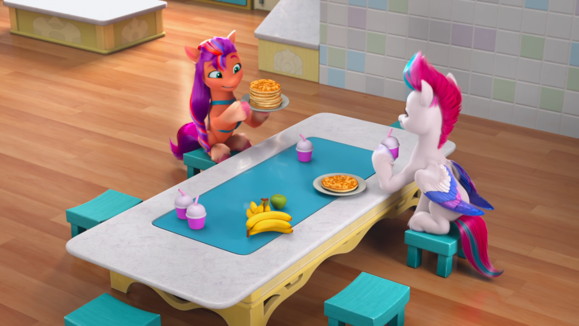 #3596034 - safe, screencap, sunny starscout, zipp storm, earth pony ...