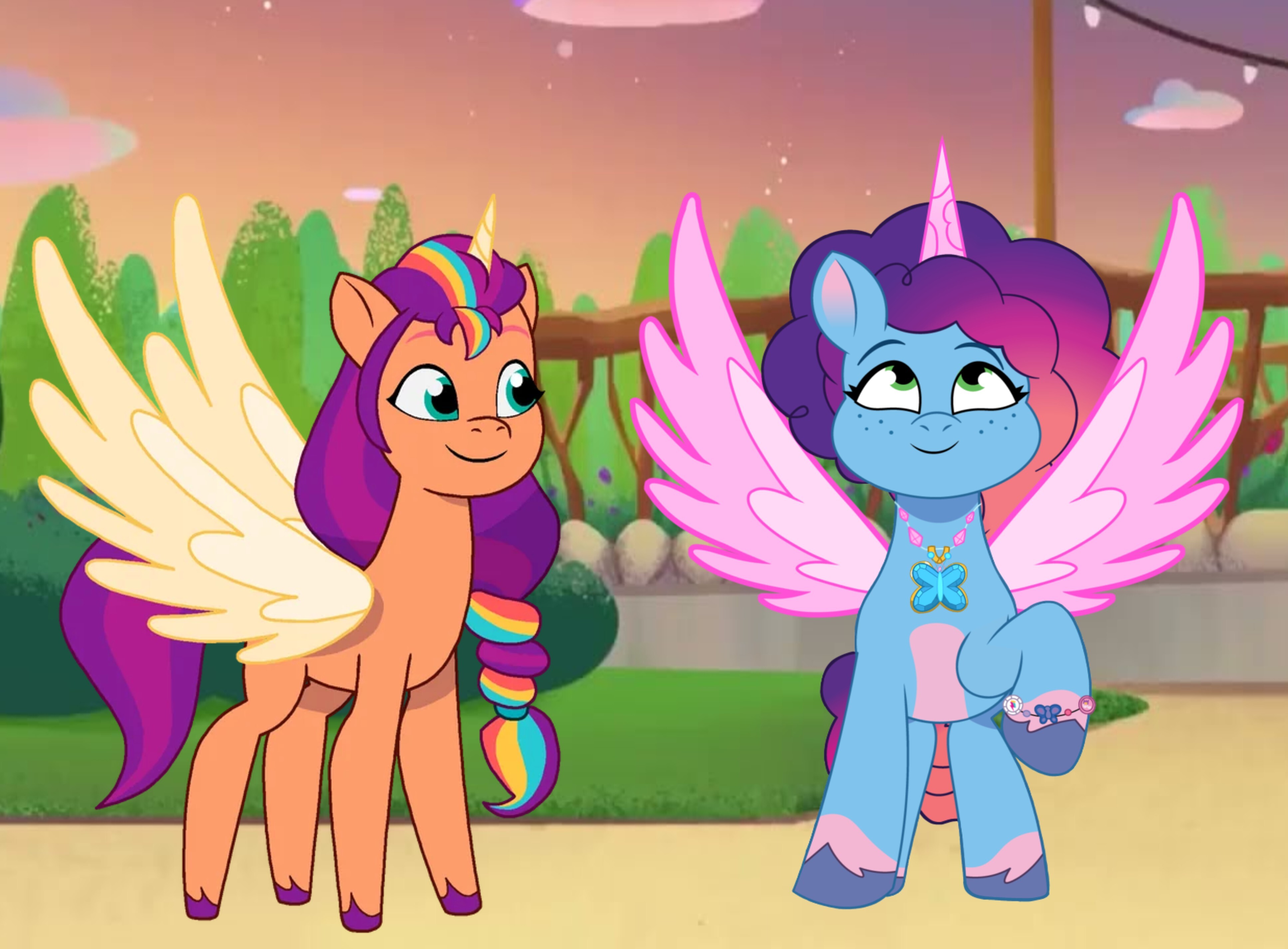 #3596048 - safe, edit, edited screencap, screencap, misty brightdawn, sunny starscout, alicorn ...
