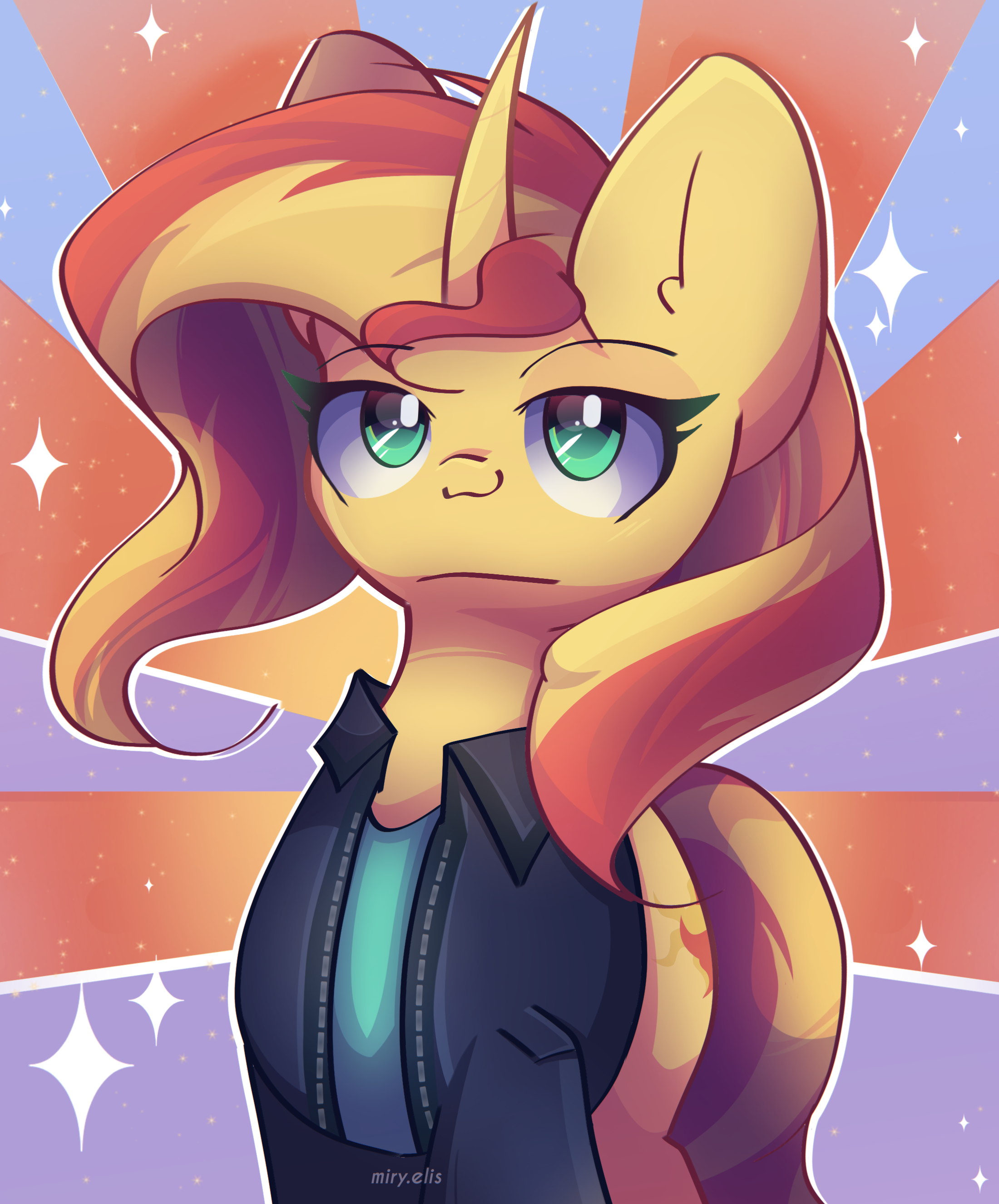 #3579437 - safe, artist:miryelis, sunset shimmer, pony, unicorn, art ...