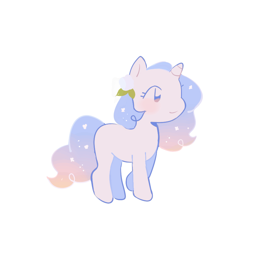 #3579618 - safe, artist:ieafy, oc, oc only, pony, unicorn, blue mane, blue tail, brown eyes ...