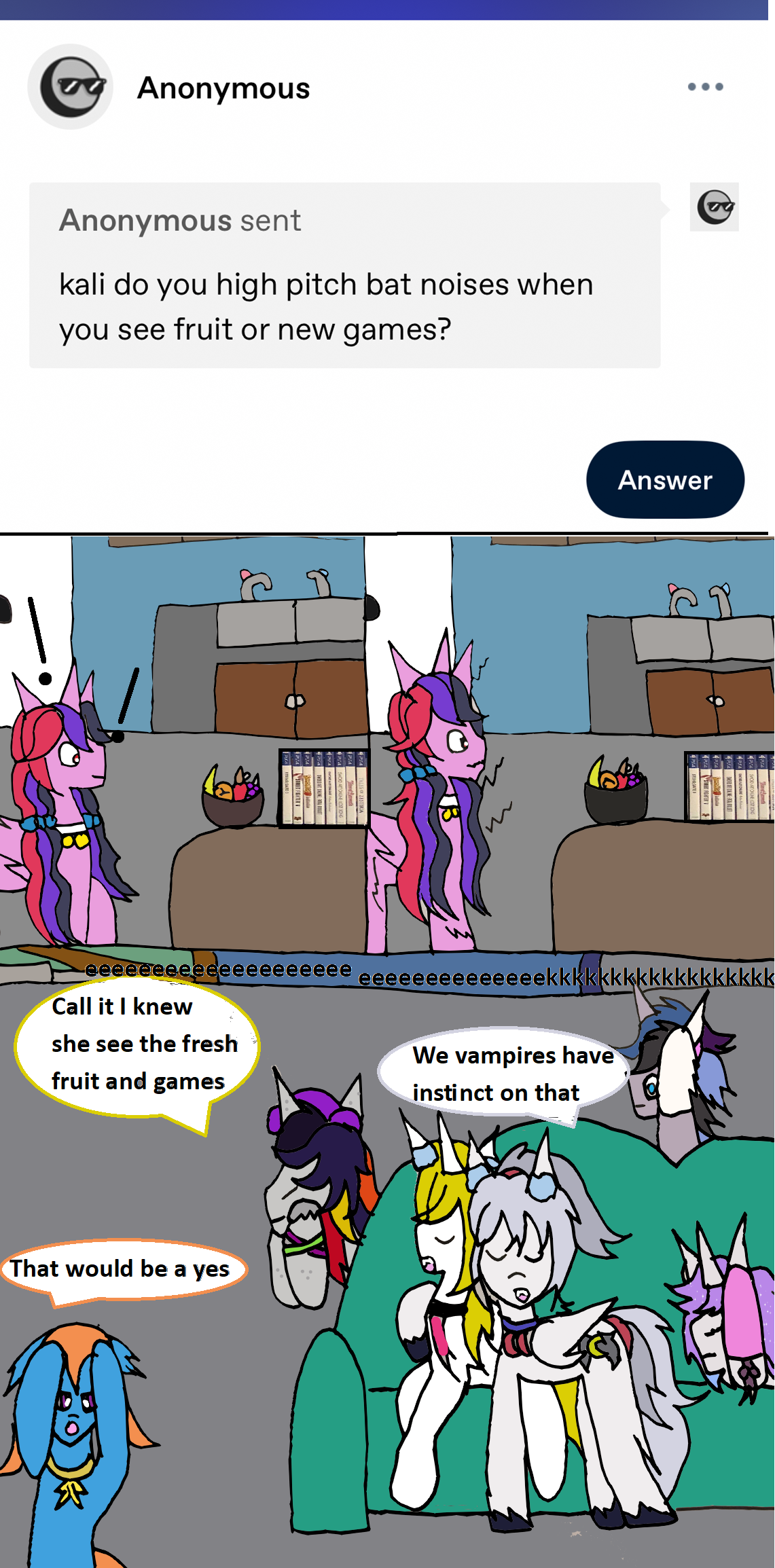 #3596701 - safe, artist:ask-luciavampire, oc, bat pony, earth pony ...