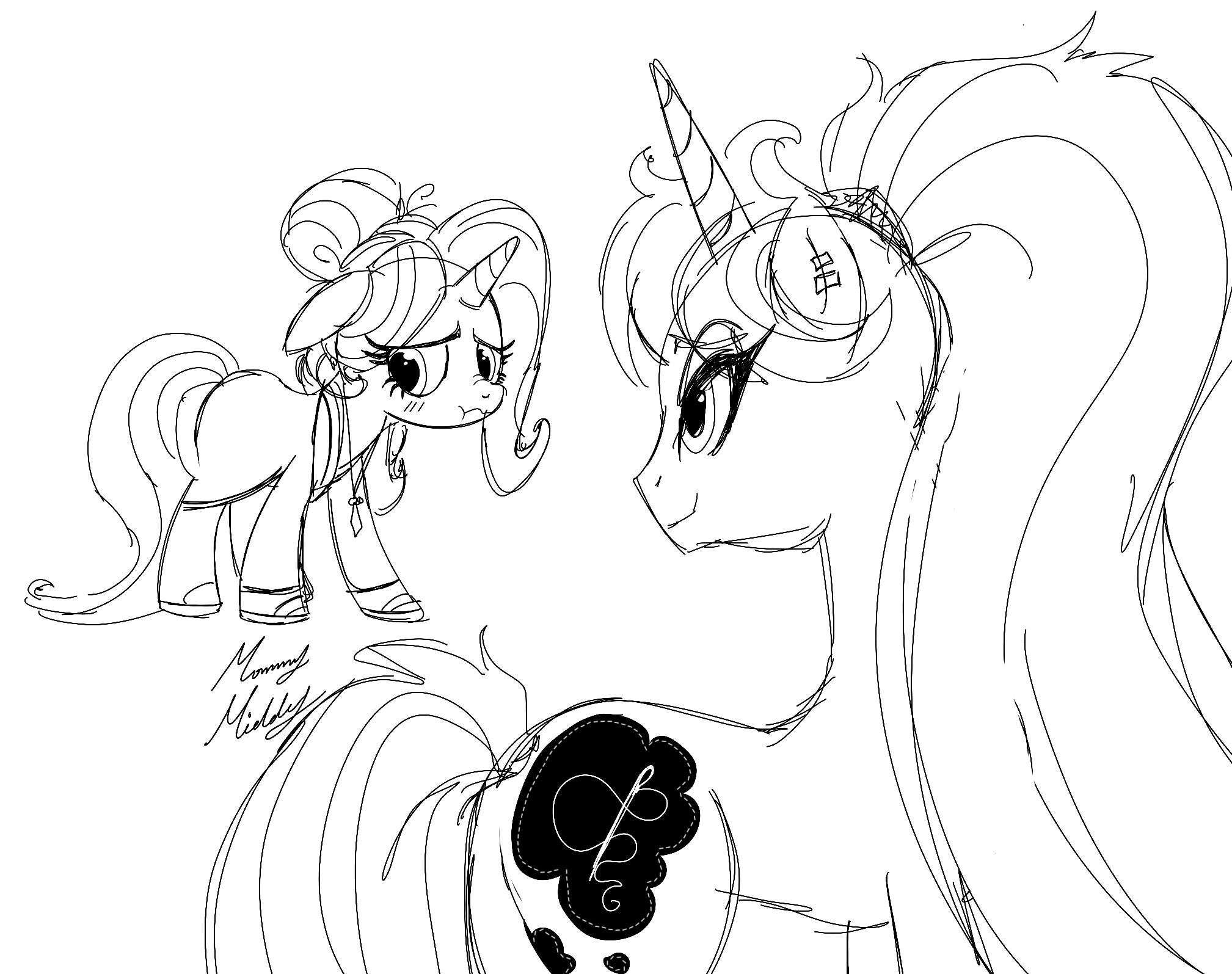 #3596707 - safe, artist:mommymidday, oc, oc only, oc:mommy midday, oc:sew shiny, pony, unicorn ...