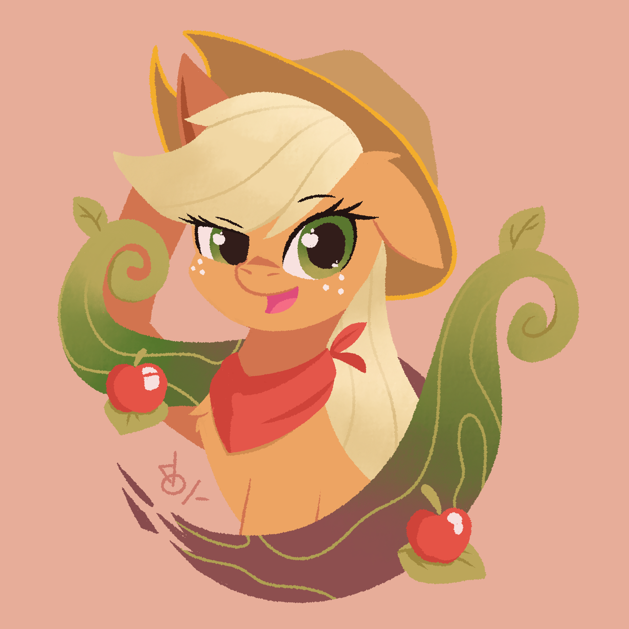 #3580255 - safe, artist:retrofall, applejack, earth pony, pony, g4 ...