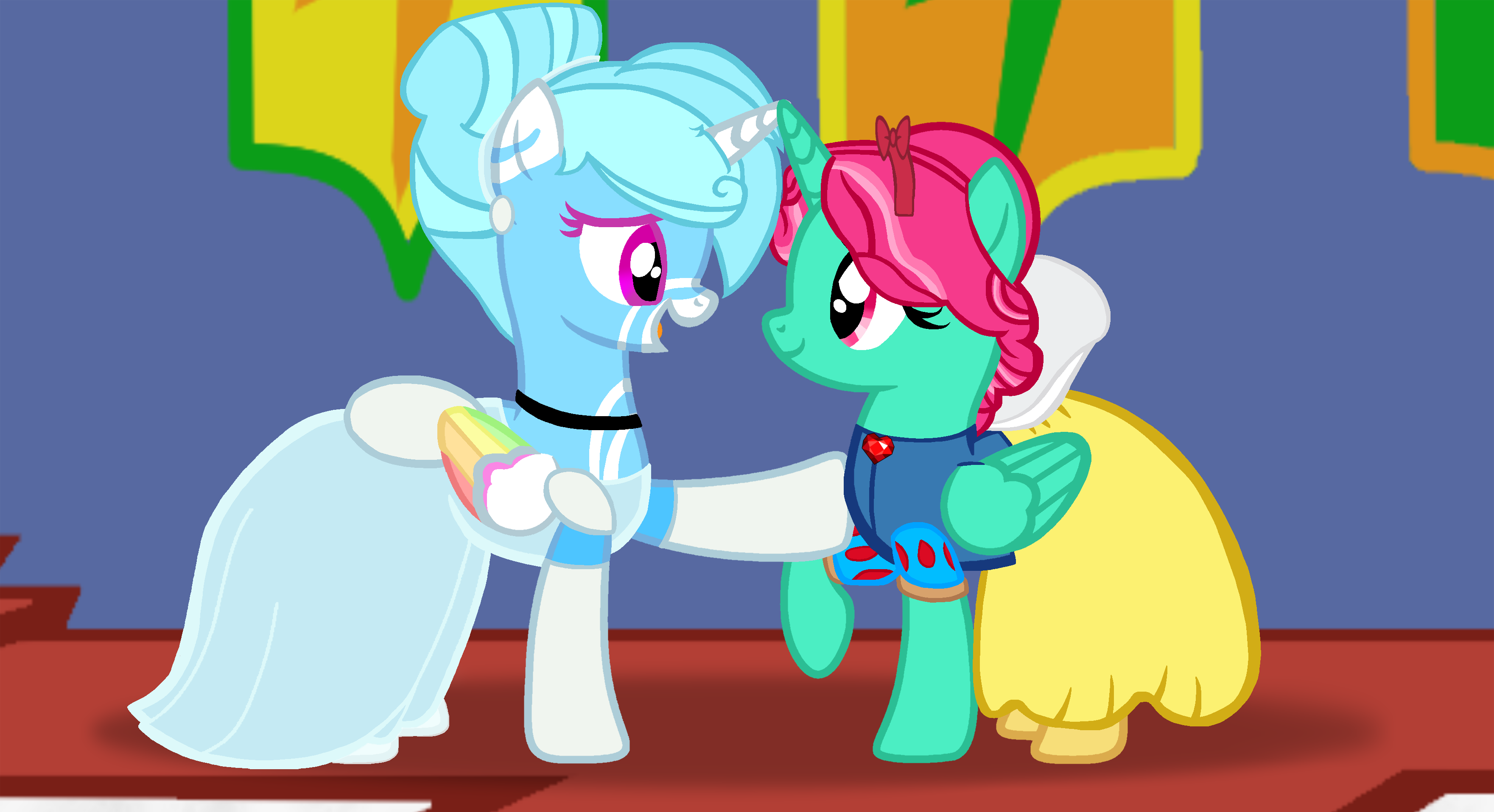 #3580488 - safe, artist:lizzmcclin, oc, oc only, oc:jemima sparkle, oc:lizzie, alicorn, alicorn ...