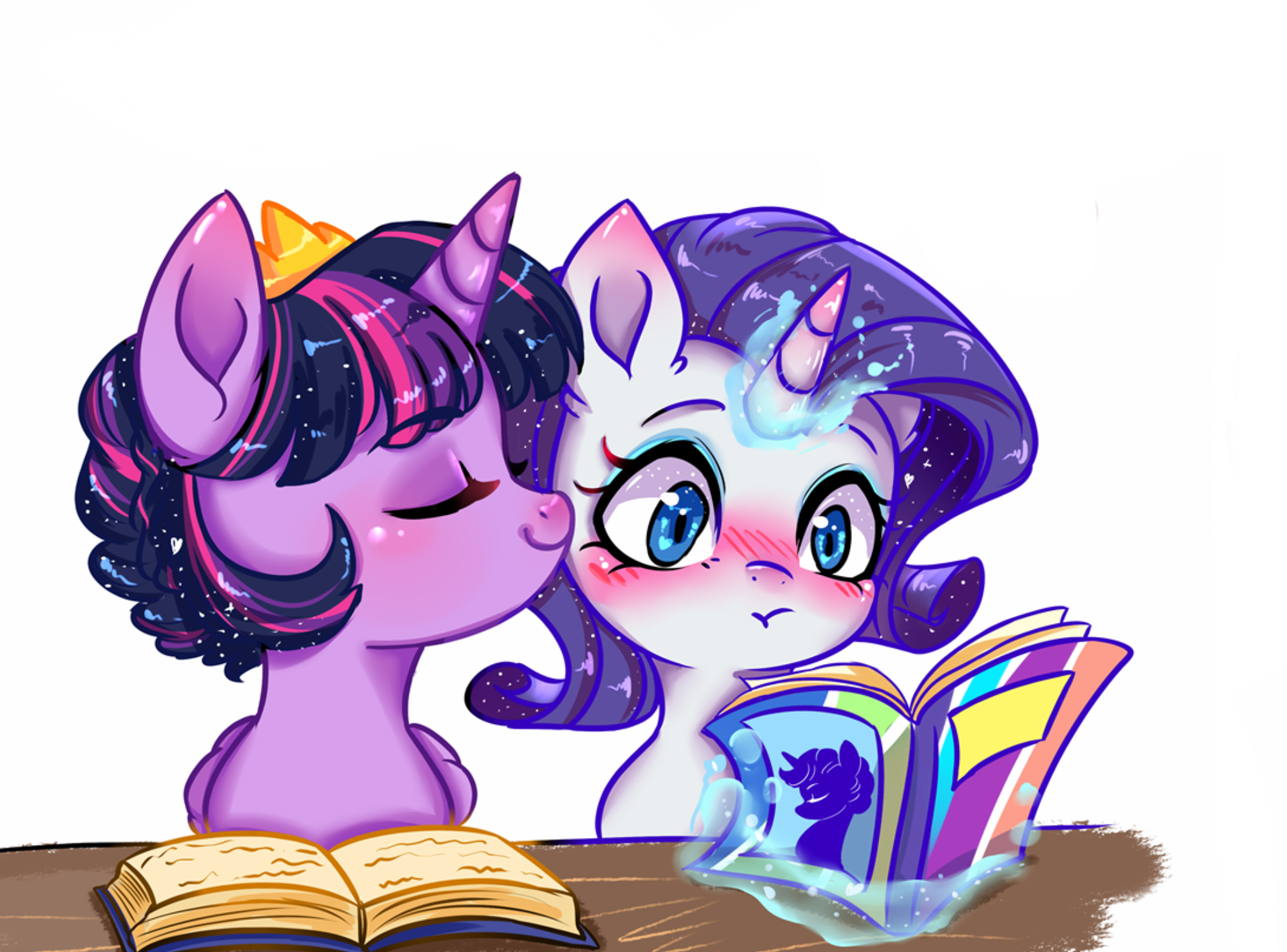 #3581950 - safe, artist:树与猹, rarity, twilight sparkle, alicorn, pony ...