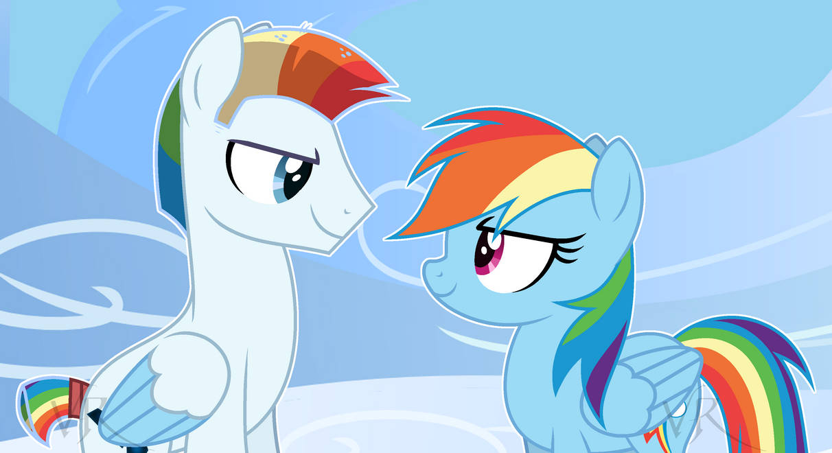 #3582099 - safe, artist:victorriley, rainbow dash, oc, oc:grayson ...