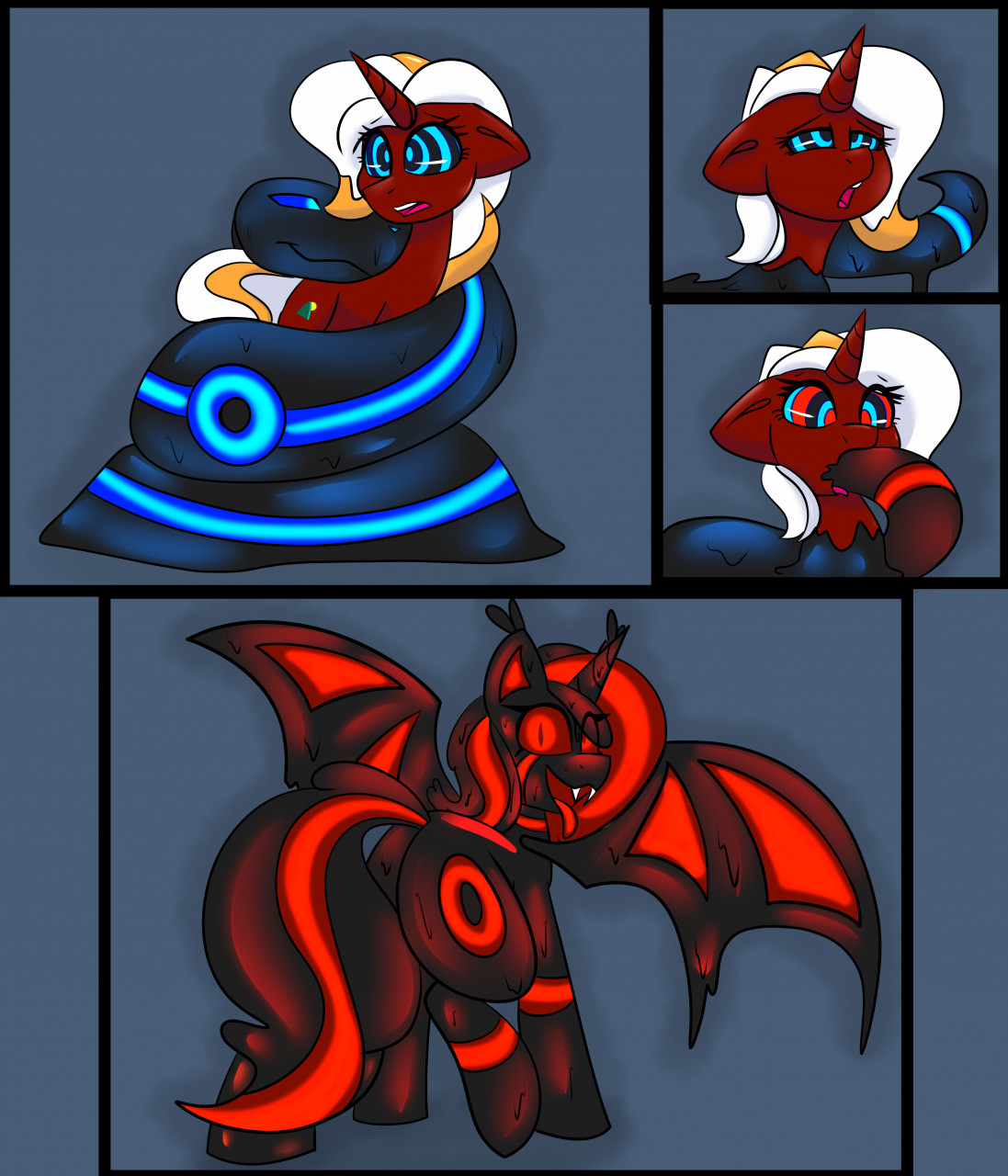 #3583070 - explicit, artist:askhypnoswirl, oc, oc only, oc:sunday cream, bat pony, goo, goo pony ...