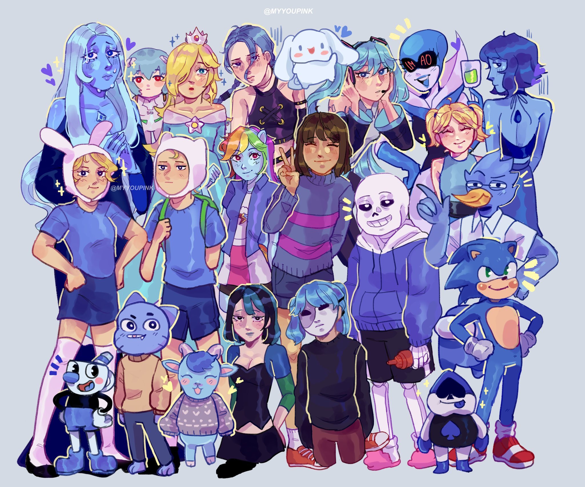 #3583587 - safe, artist:myyoupink, rainbow dash, bird, cat, gem (race ...