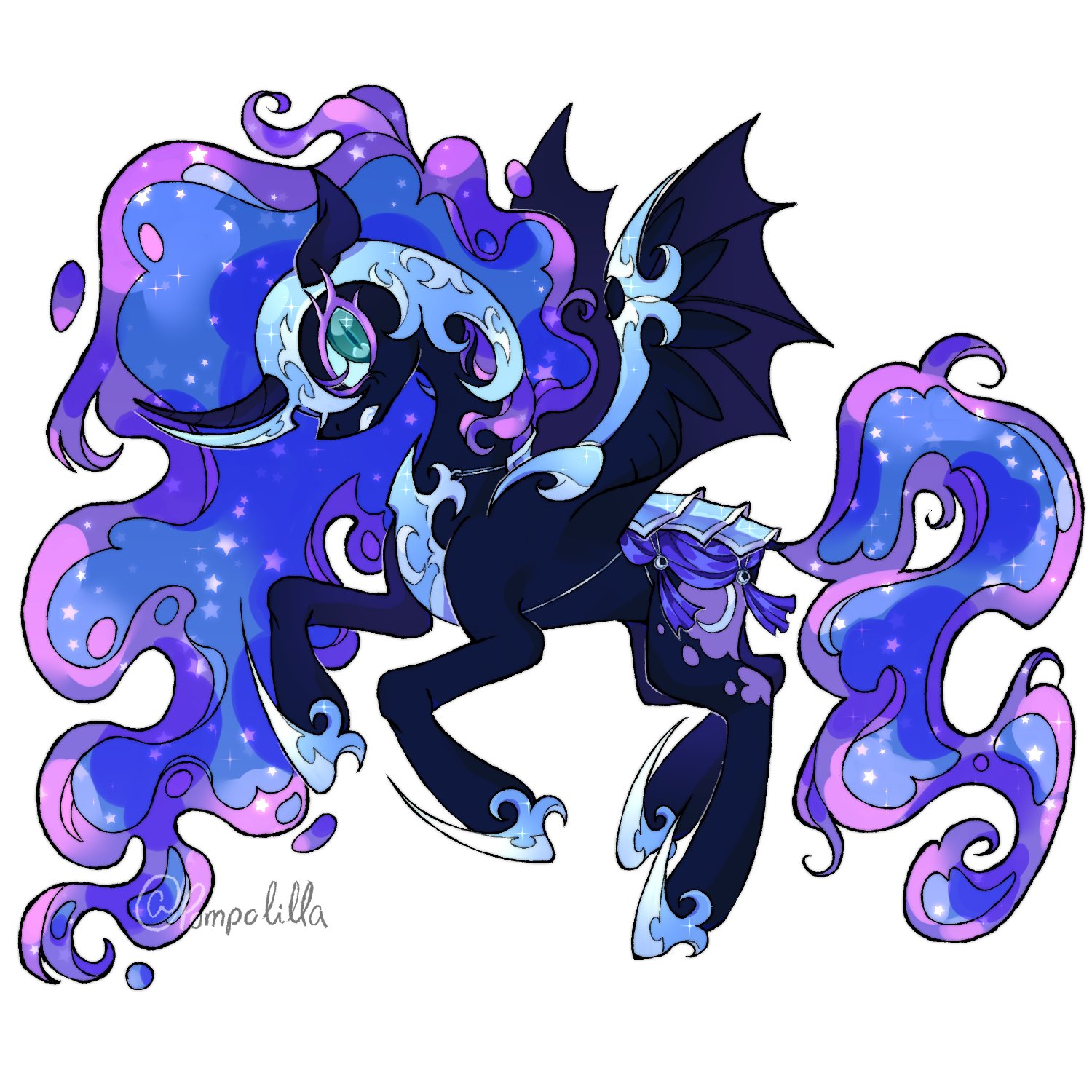 #3597206 - safe, artist:pompolilla, nightmare moon, alicorn, pony, g4 ...