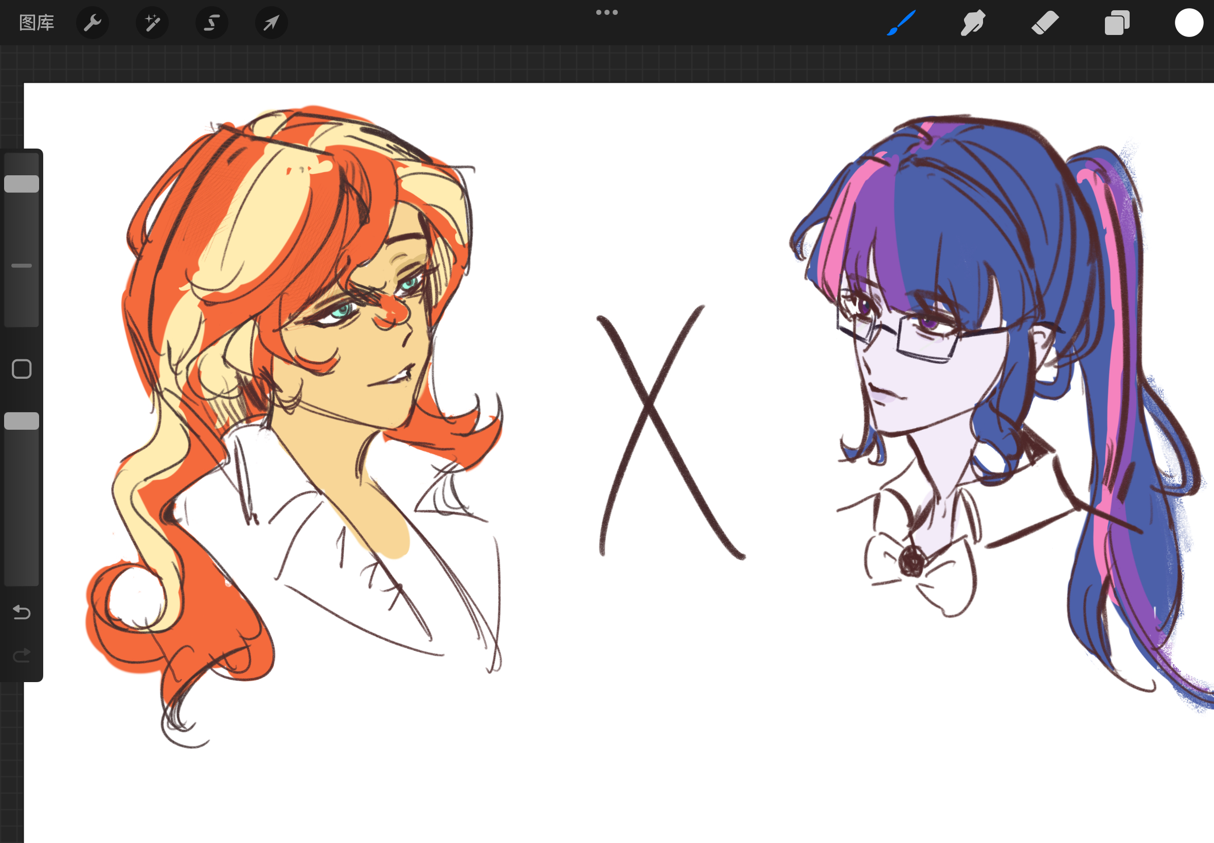 #3602822 - safe, artist:yout097697, sunset shimmer, twilight sparkle ...