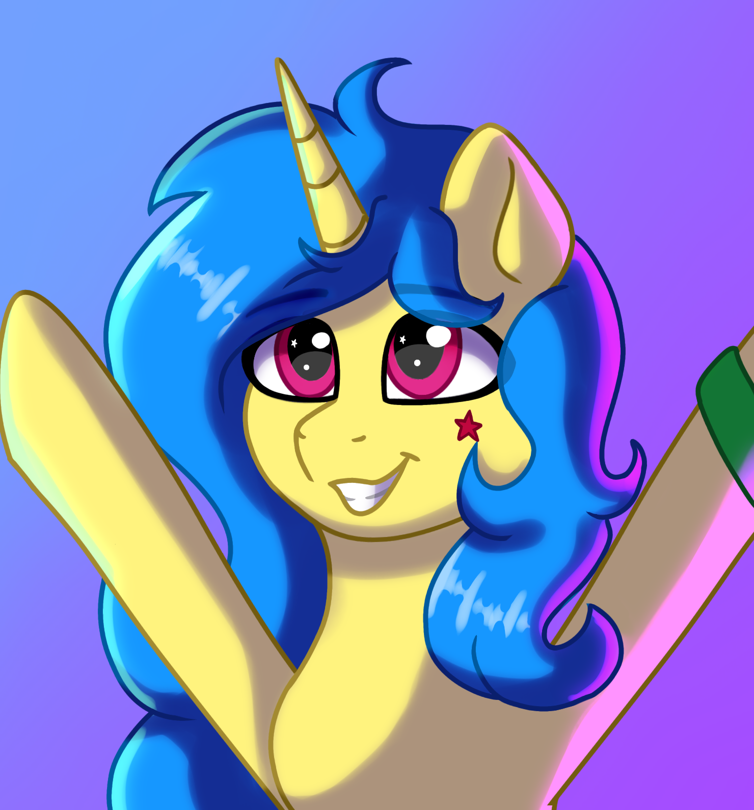 #3602896 - safe, artist:kate sparkls, oc, oc only, unicorn, arms in the ...