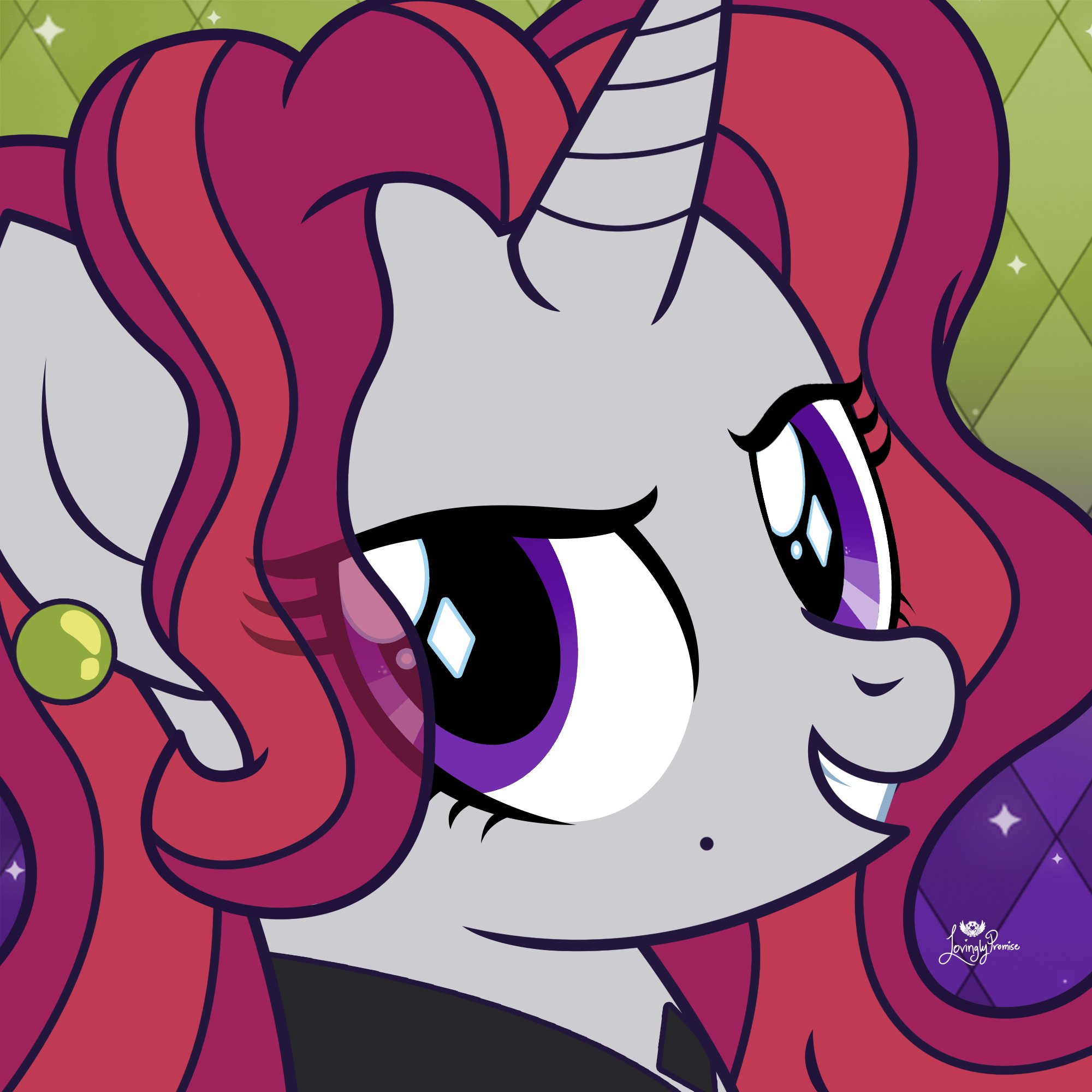 #3605338 - safe, artist:lovinglypromise, oc, pony, unicorn, bust, ear piercing, earring, female ...