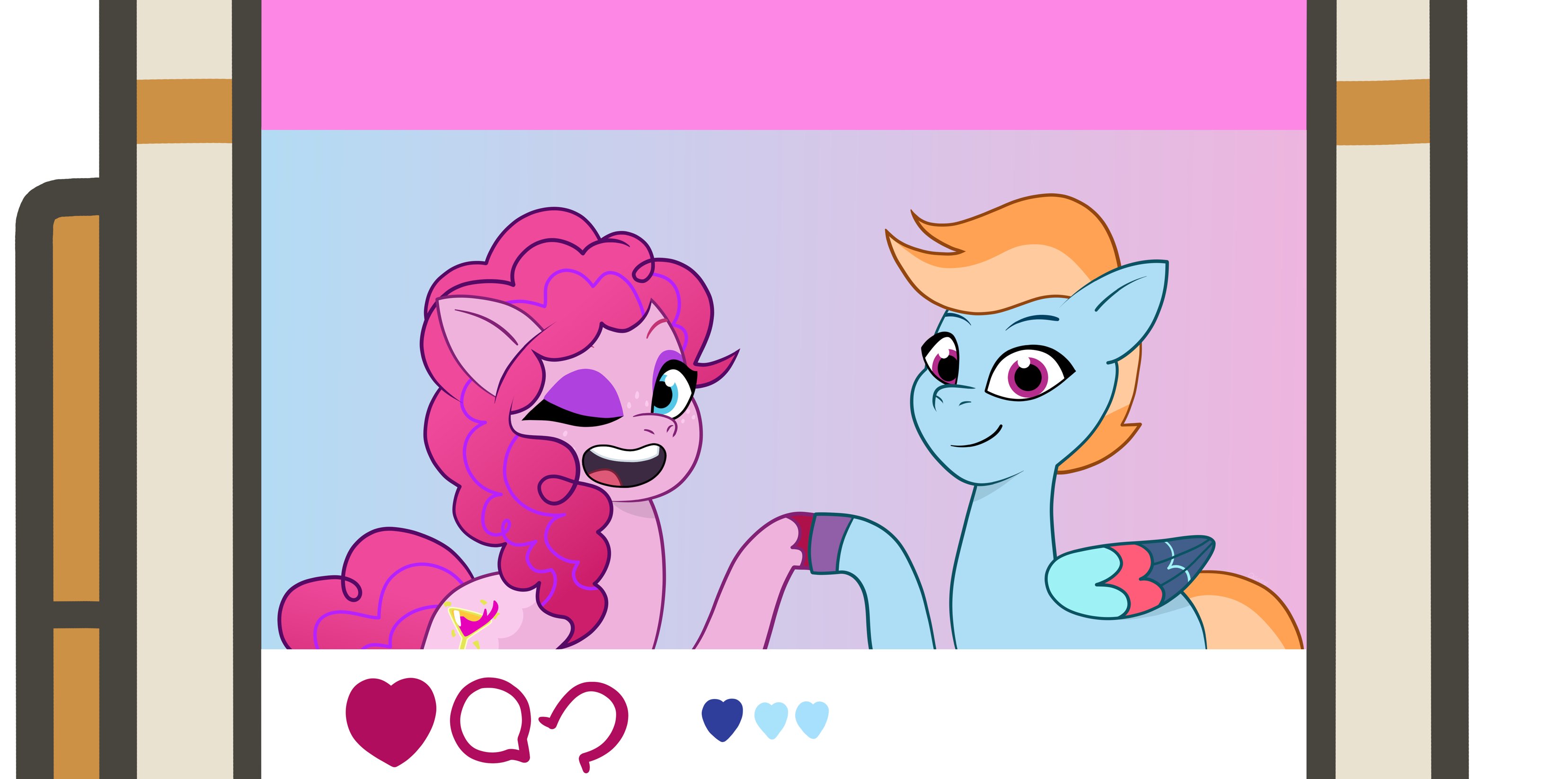 #3605931 - safe, artist:qeinone, oc, oc:pepper pink, oc:spectrum splash ...