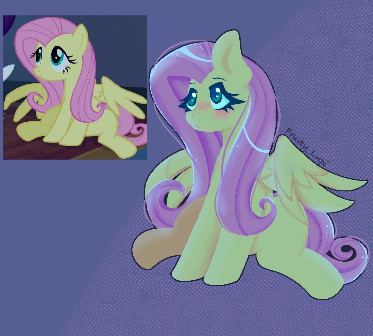 #3606684 - safe, artist:fruity_lupi, fluttershy, pegasus, pony, g4, abstract background ...