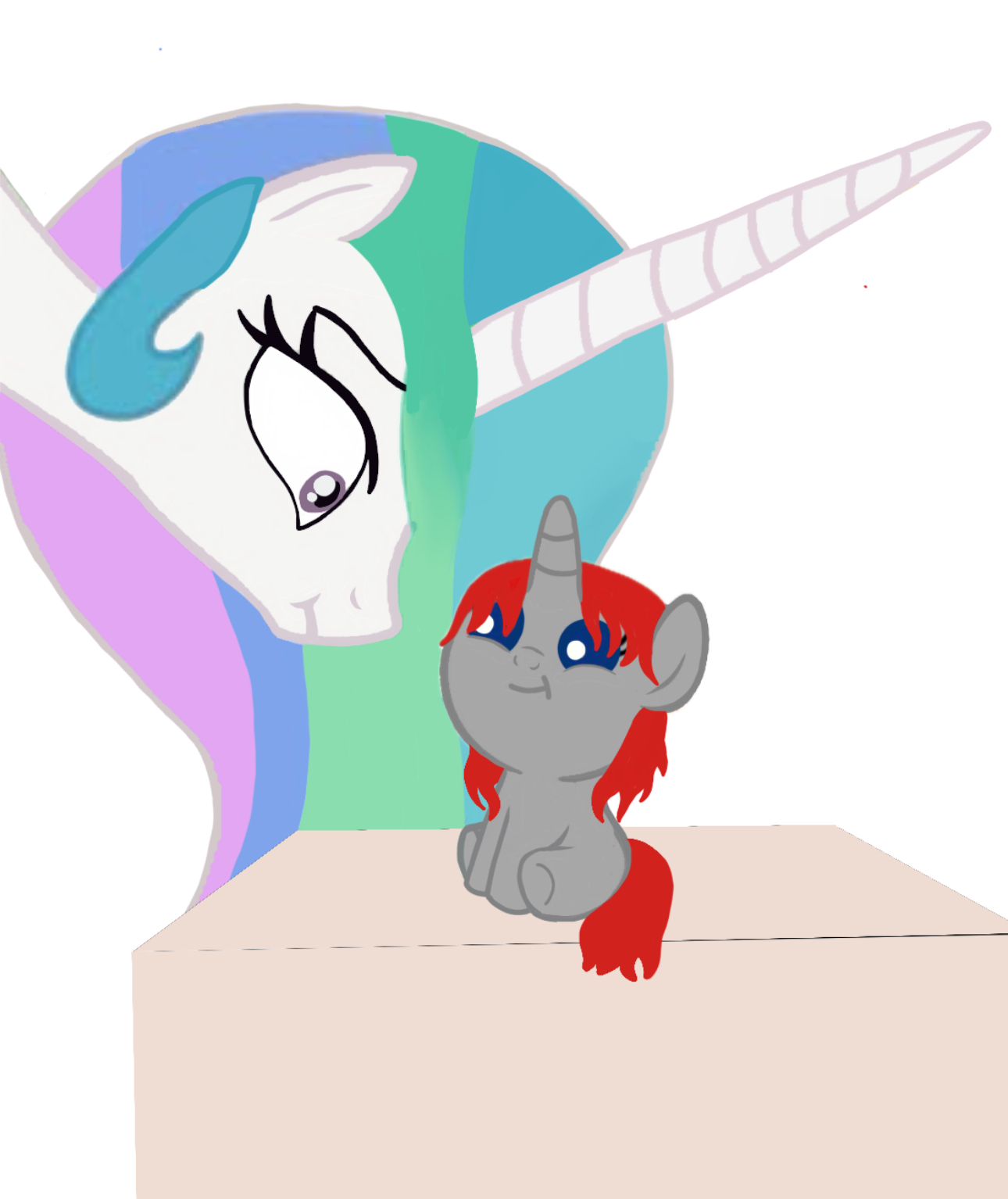 #3607165 - artist needed, source needed, safe, artist:kingofmlp, princess celestia, oc, oc ...