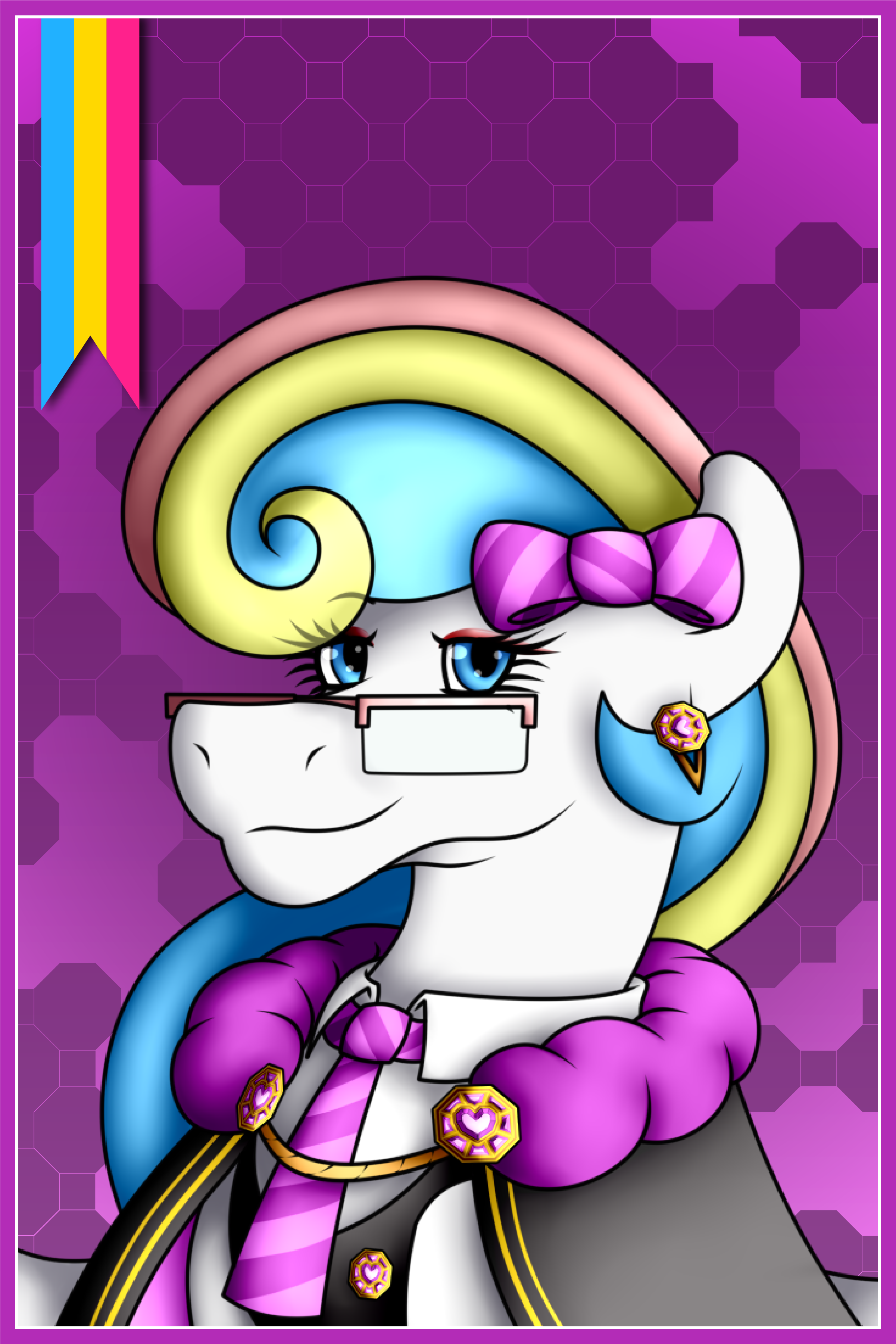 #3607291 - safe, artist:thebenalpha, oc, oc only, oc:gabrizzy, pegasus, bow, bust, cape, clothes ...