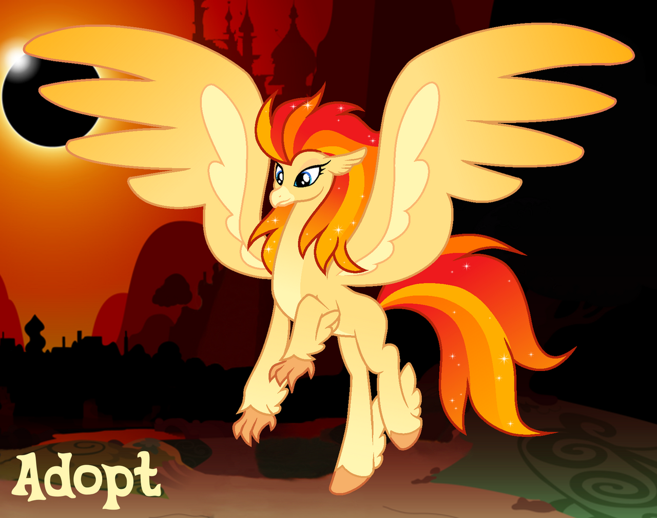 #3607309 - safe, artist:vi45, oc, oc only, classical hippogriff, hippogriff, eclipse, female ...